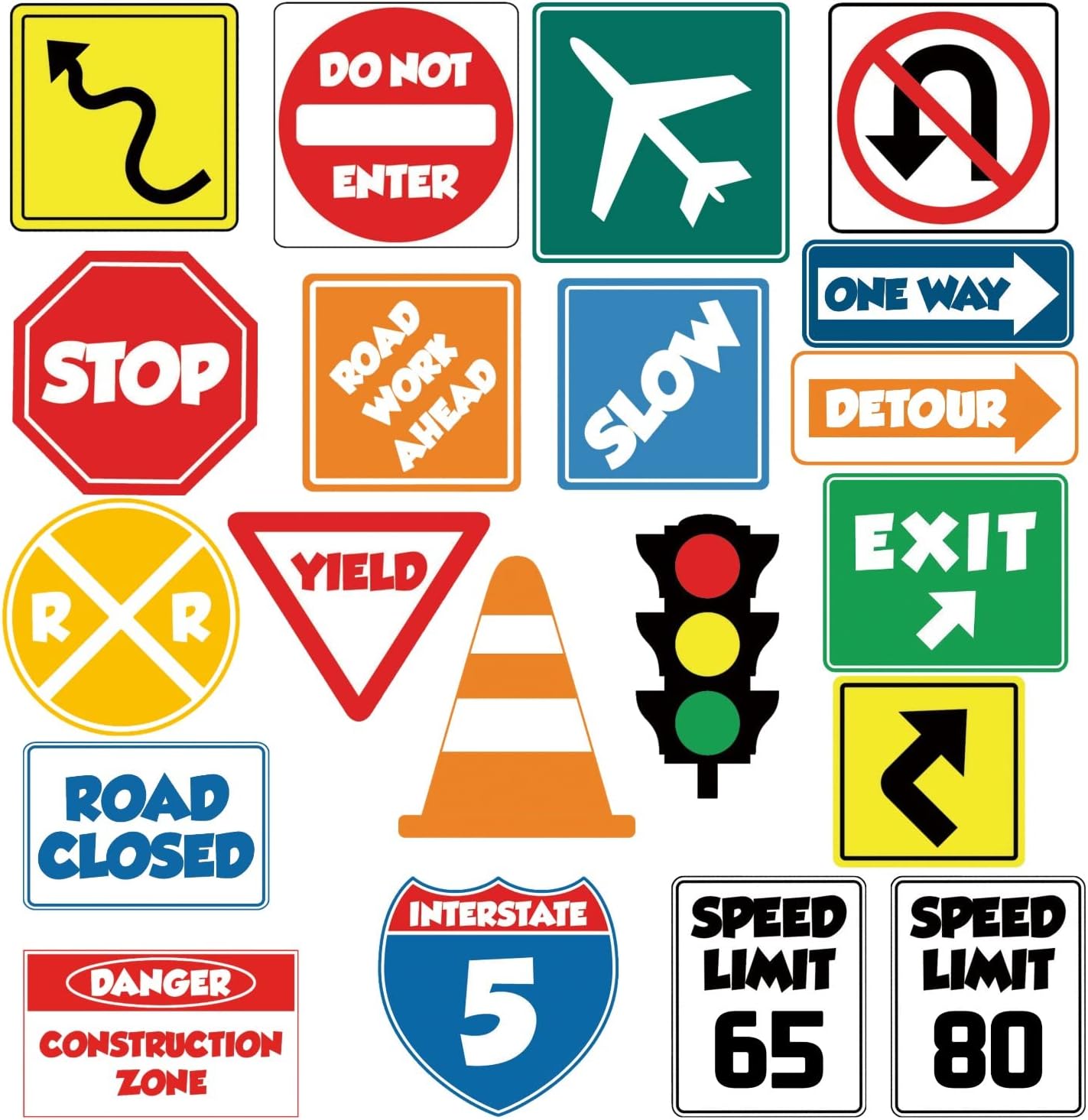 Amazon.com : Eureka Traffic Symbols Deco Kit (846640) : Themed ...