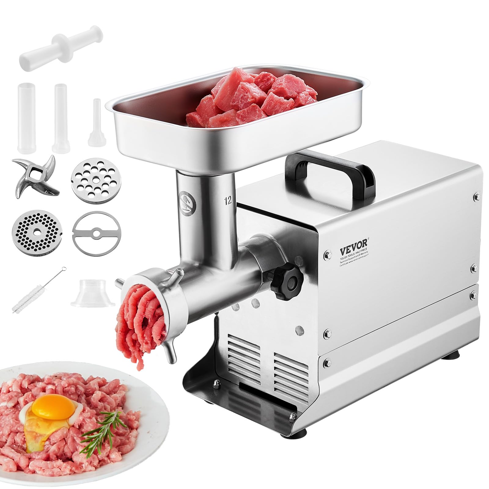 Amazon.com: VEVOR Meat Grinder, 11 Lbs/Min Capacity Electric Meat ...