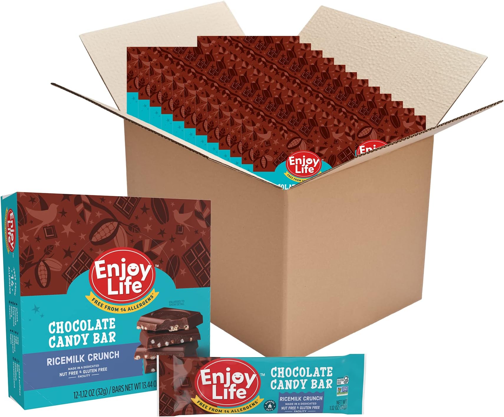 Amazon.com : Enjoy Life Ricemilk Crunch Chocolate Candy Bars, Vegan ...