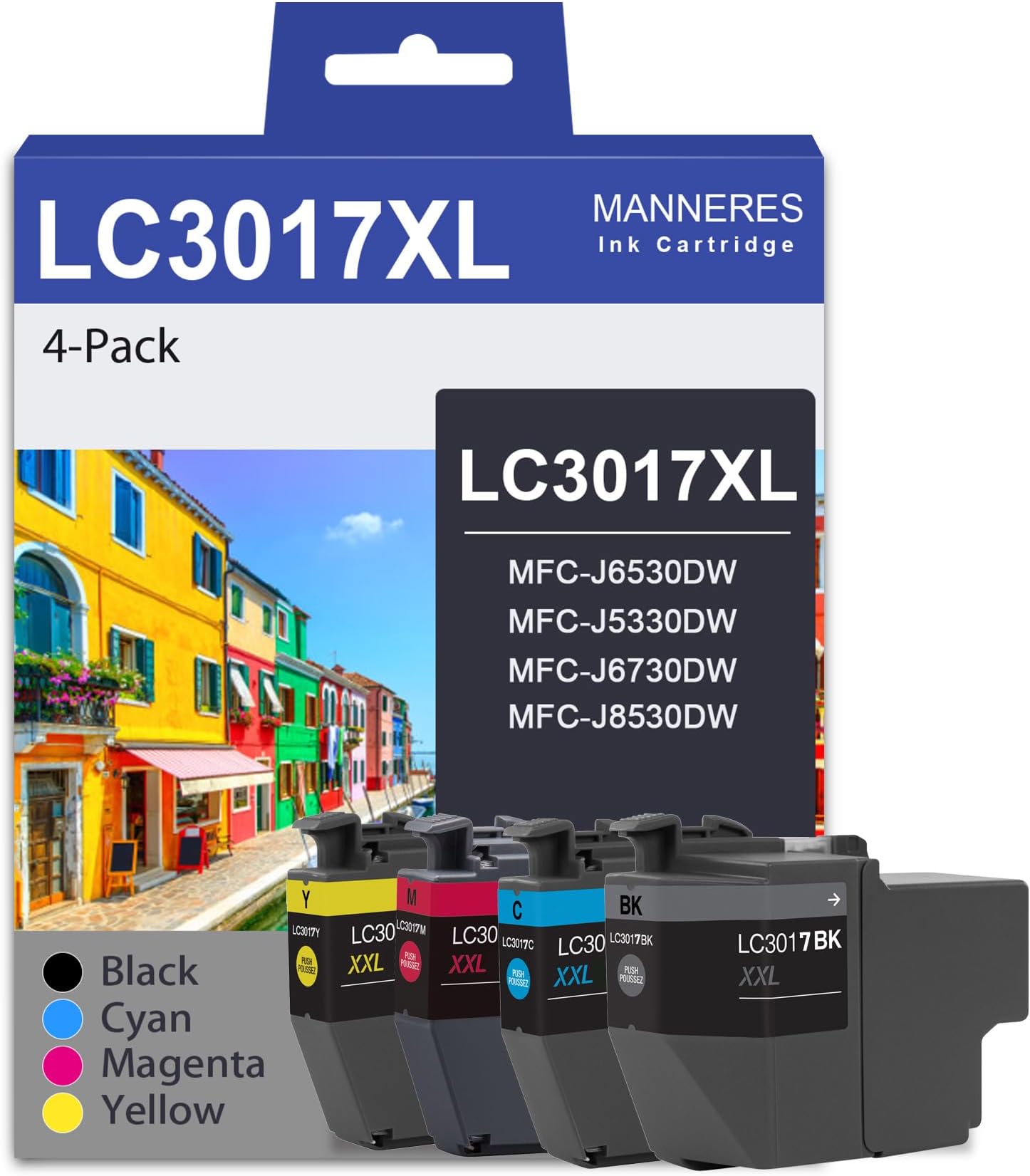 Amazon.com: Brother Genuine LC3017 (LC-3017) (BK/C/M/Y) High Yield ...