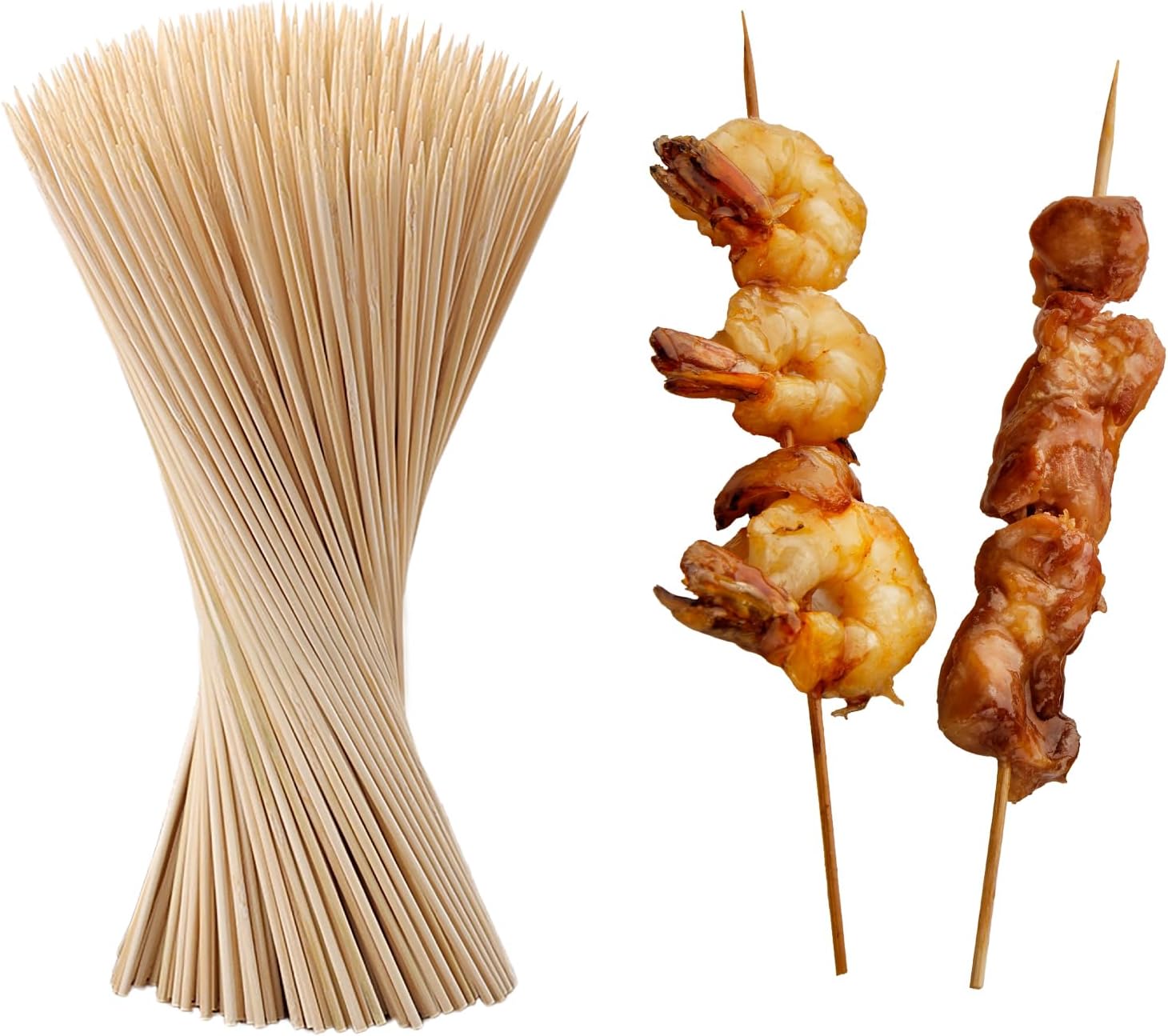 Amazon.com: 100PCS 6 Inch Bamboo Barbecue Skewers Wooden Sticks for ...