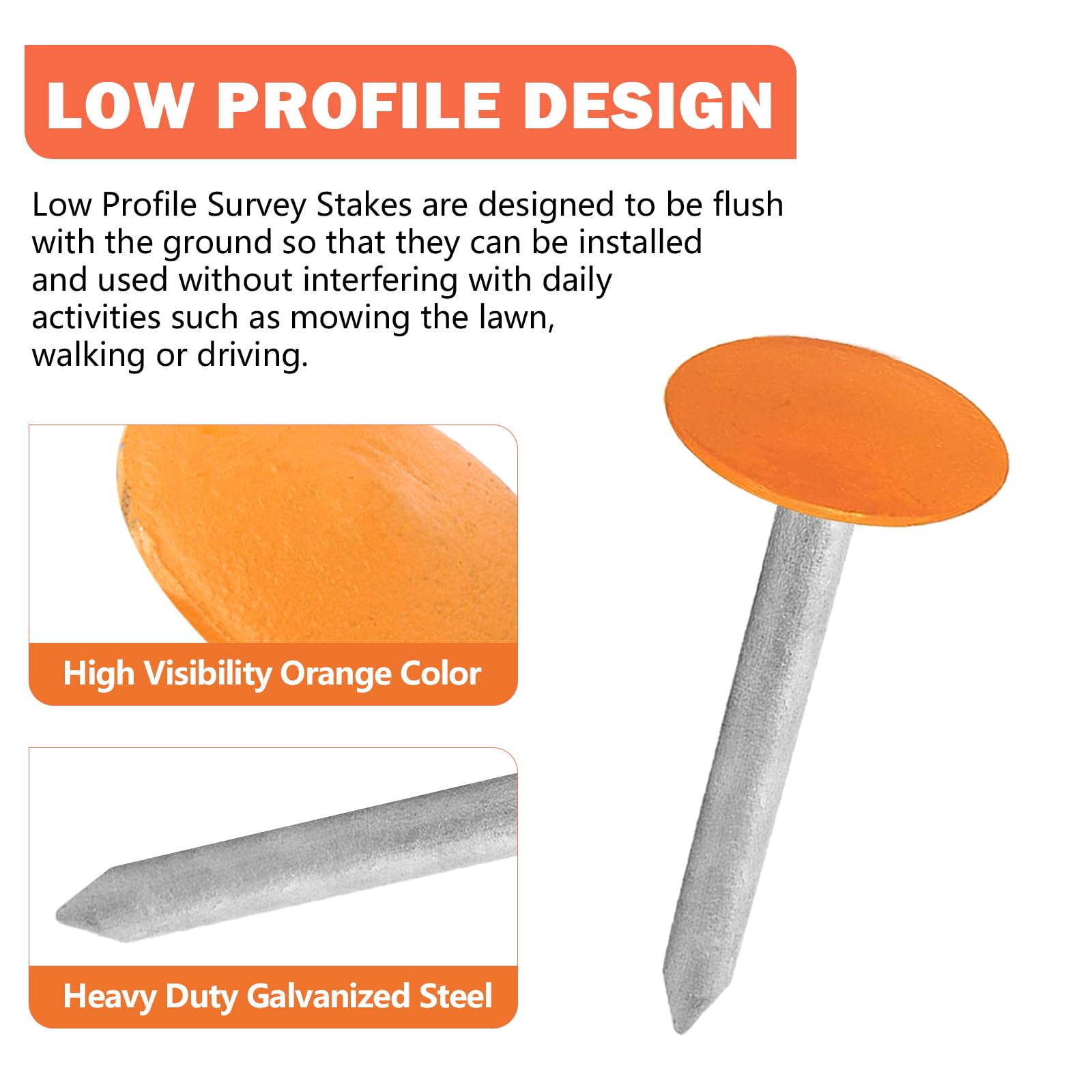 Snapklik.com : Low Profile Survey Stakes For Property Line Markers