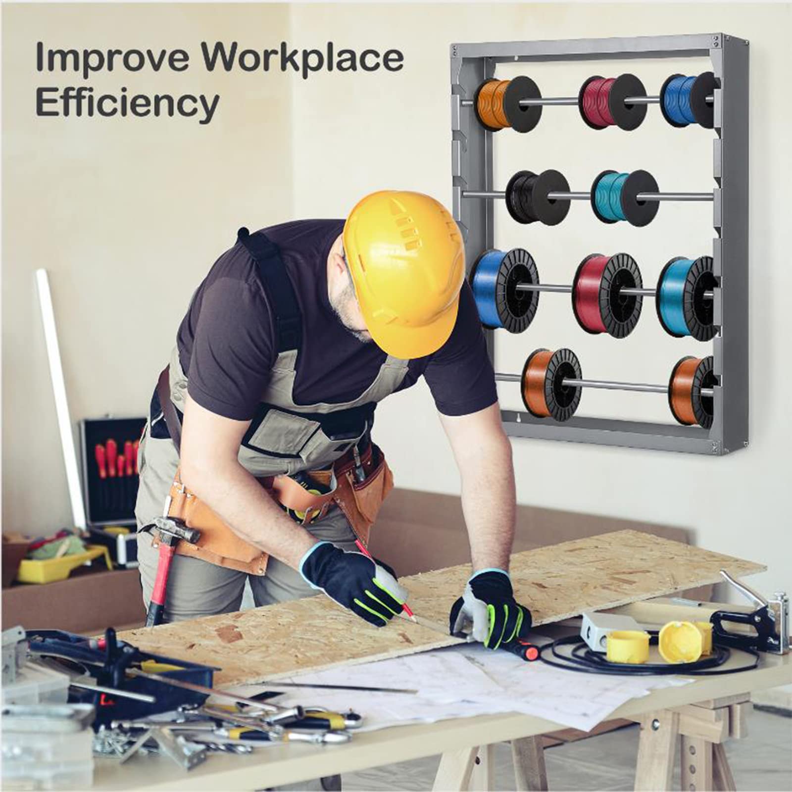 Snapklik.com : Tonchean Heavy Duty Cold-Rolled Steel Wire Spool Rack ...