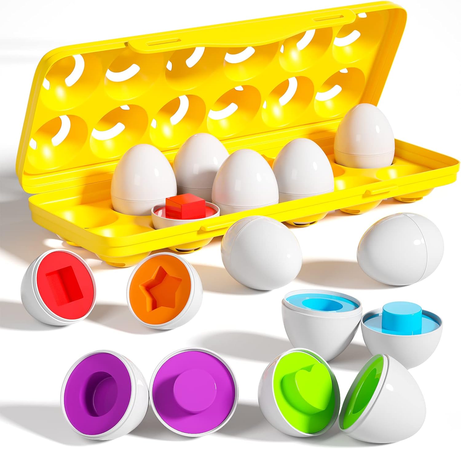 Amazon.com: Toddler Toys, 18 Months Toys, Montessori Matching Eggs ...