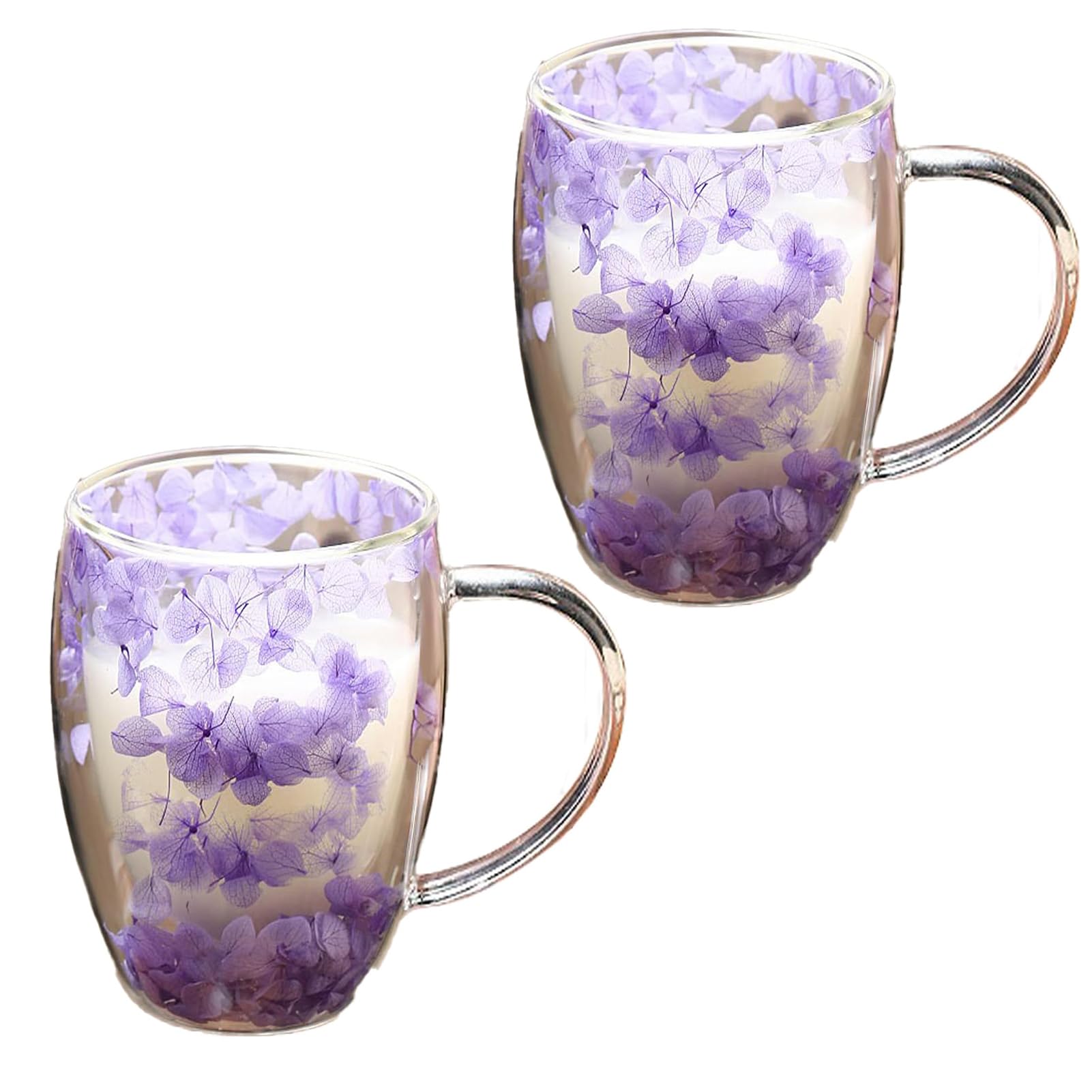 Amazon.com | Mnaocz 2Pcs Aesthetic Double Walled Glass Coffee Mug ...