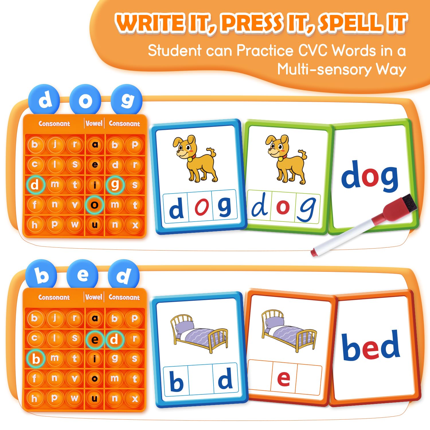 Snapklik.com : CVC Word Games Phonics Games Sight Words Flash Cards, Spelling Reading Learning ...