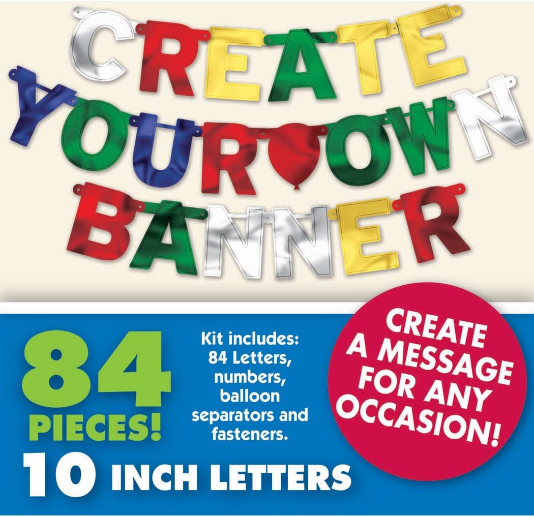 Amazon Metallic Create Your Own Large Banner Kit 84pcs Toys Games Amazon Metallic Create Your Own Large Banner Kit 84pcs Toys Games