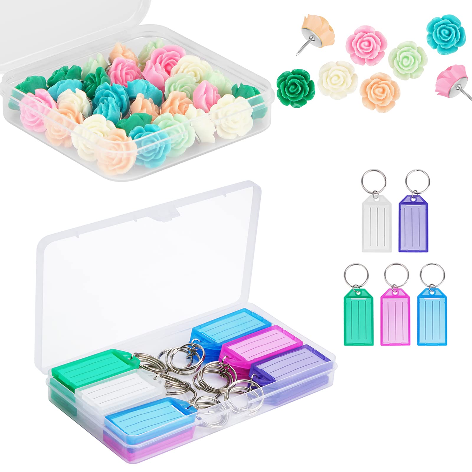 Amazon.com : Key Tags and Push Pins - Cuttte 20 Pack Plastic Key Tags ...