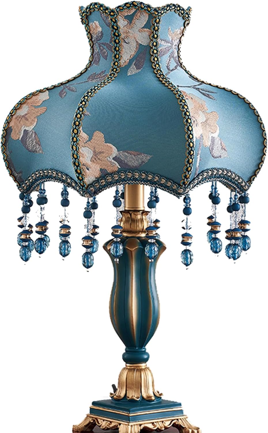 TIYETA European Style Table Lamps Handmade Fabric Lampshade Victorian ...