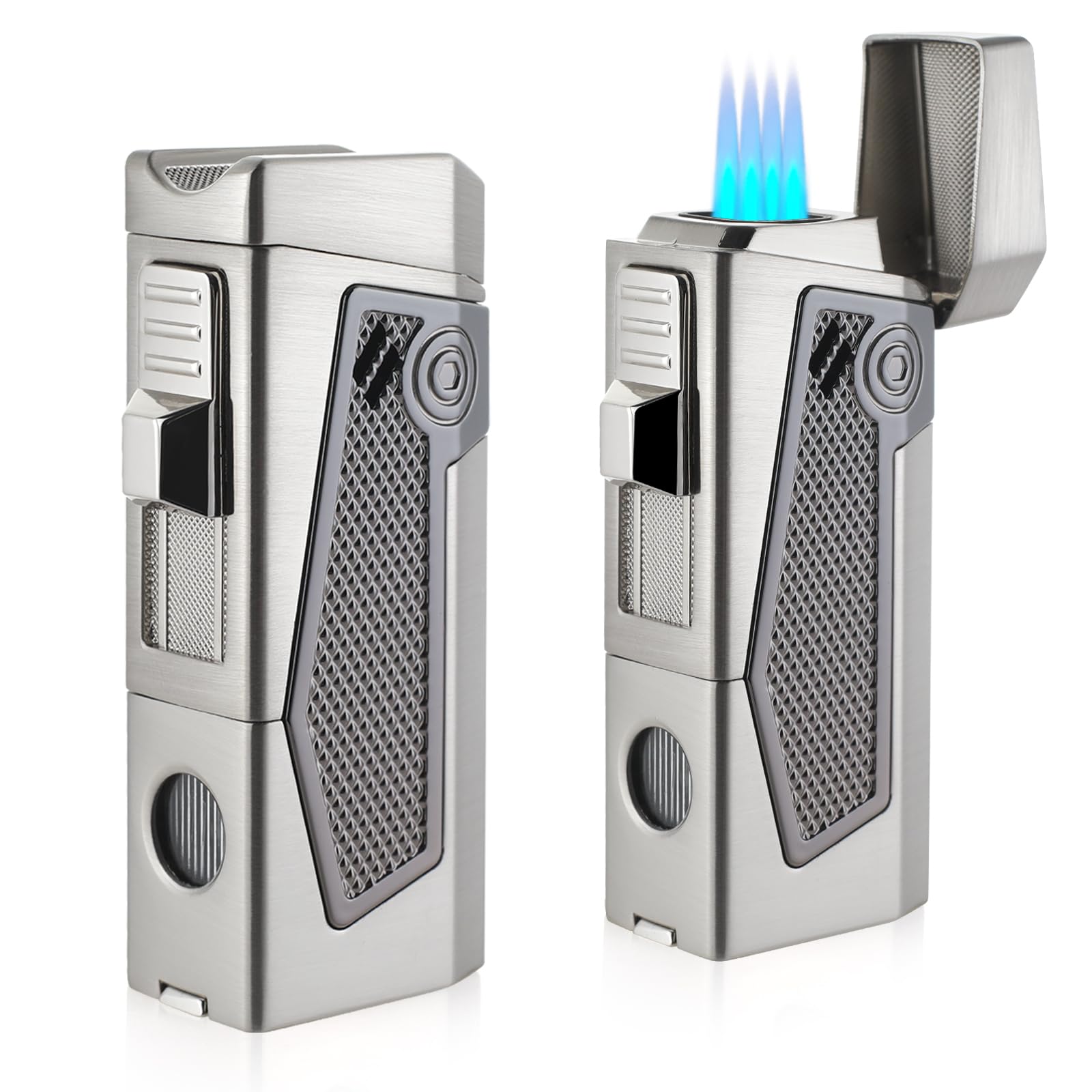 Amazon.com: Tyhaui Torch Lighter 4 Torch Jet Flame, Refillable Butane ...