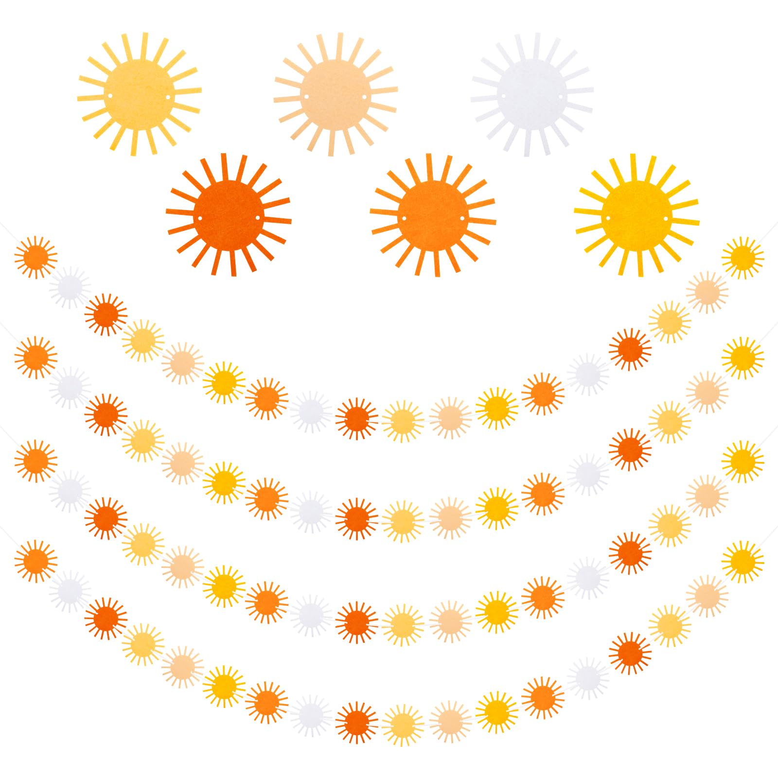 Amazon.com: Anwyll Boho Sun Garland Felt,Sun Party Decorations,4Pcs ...
