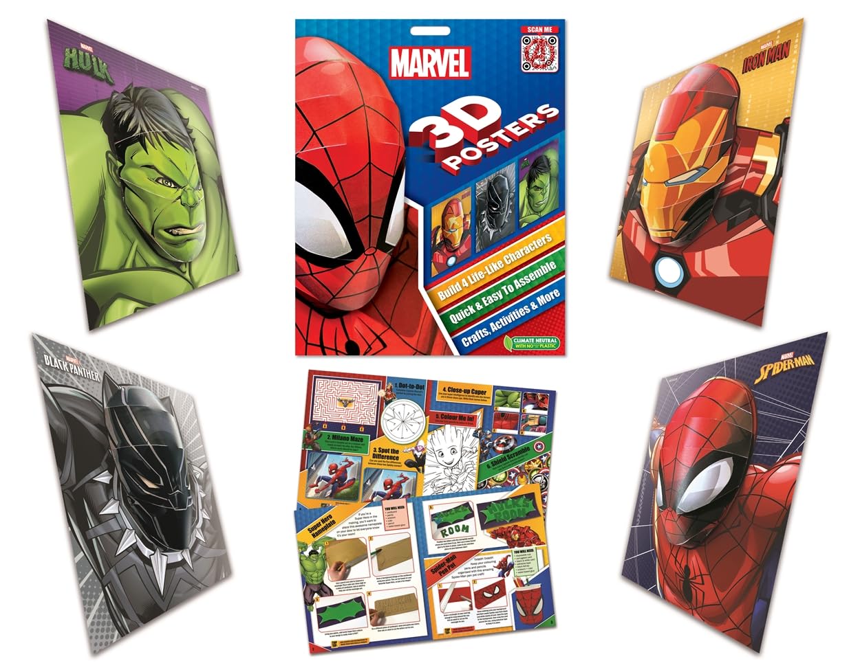 Marvel: 3D Posters (Scan the QR code to see how to create your own wall ...