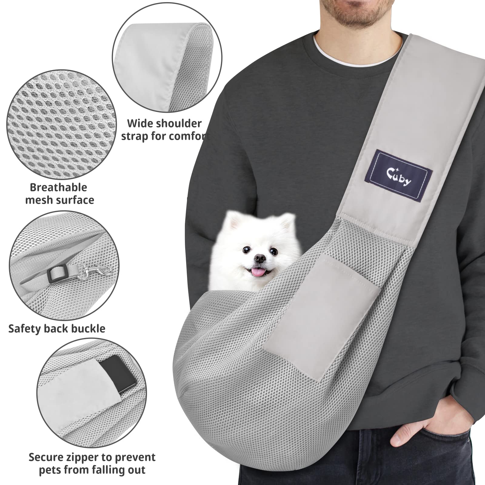 Snapklik.com : CUBY Dog And Cat Sling Carrier, Hands Free Reversible ...