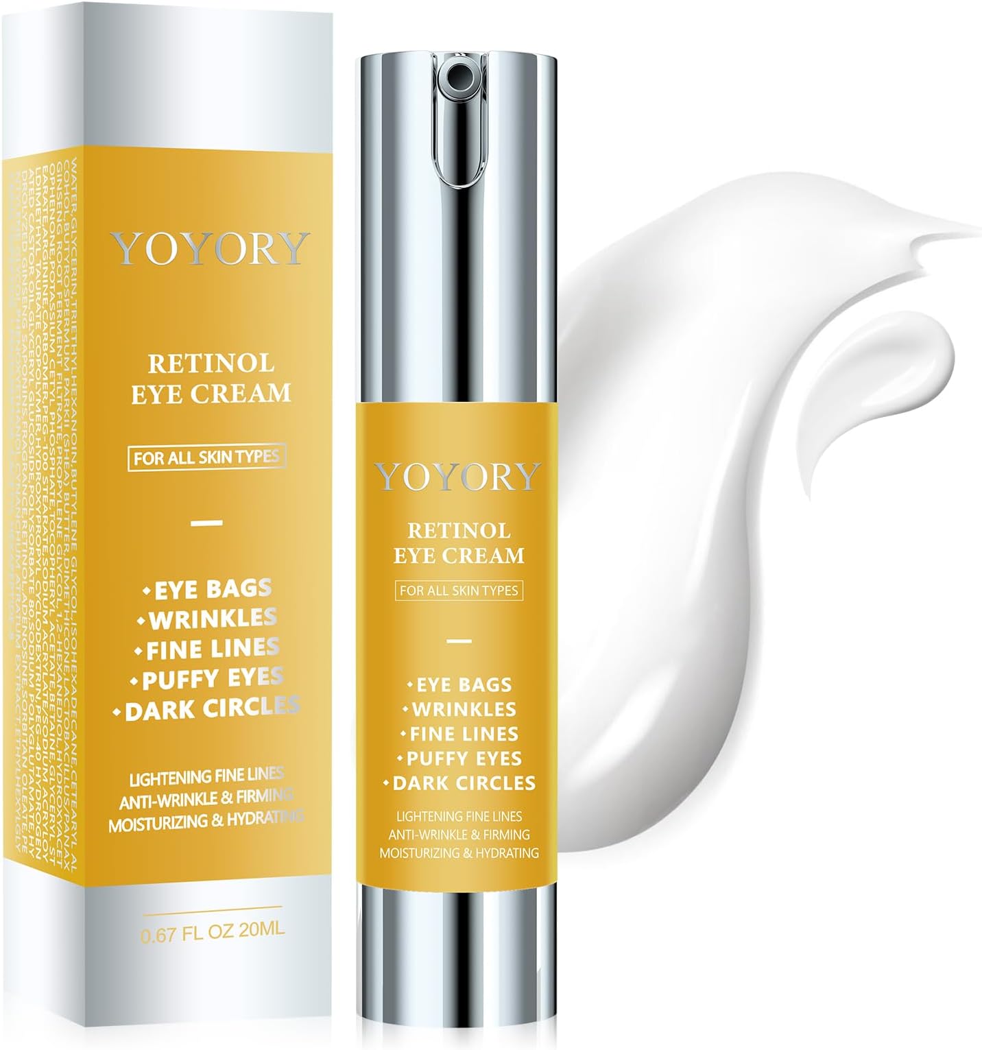 Amazon.com: YOYORY Retinol Under Eye Cream - Eye Cream for Dark Circles ...