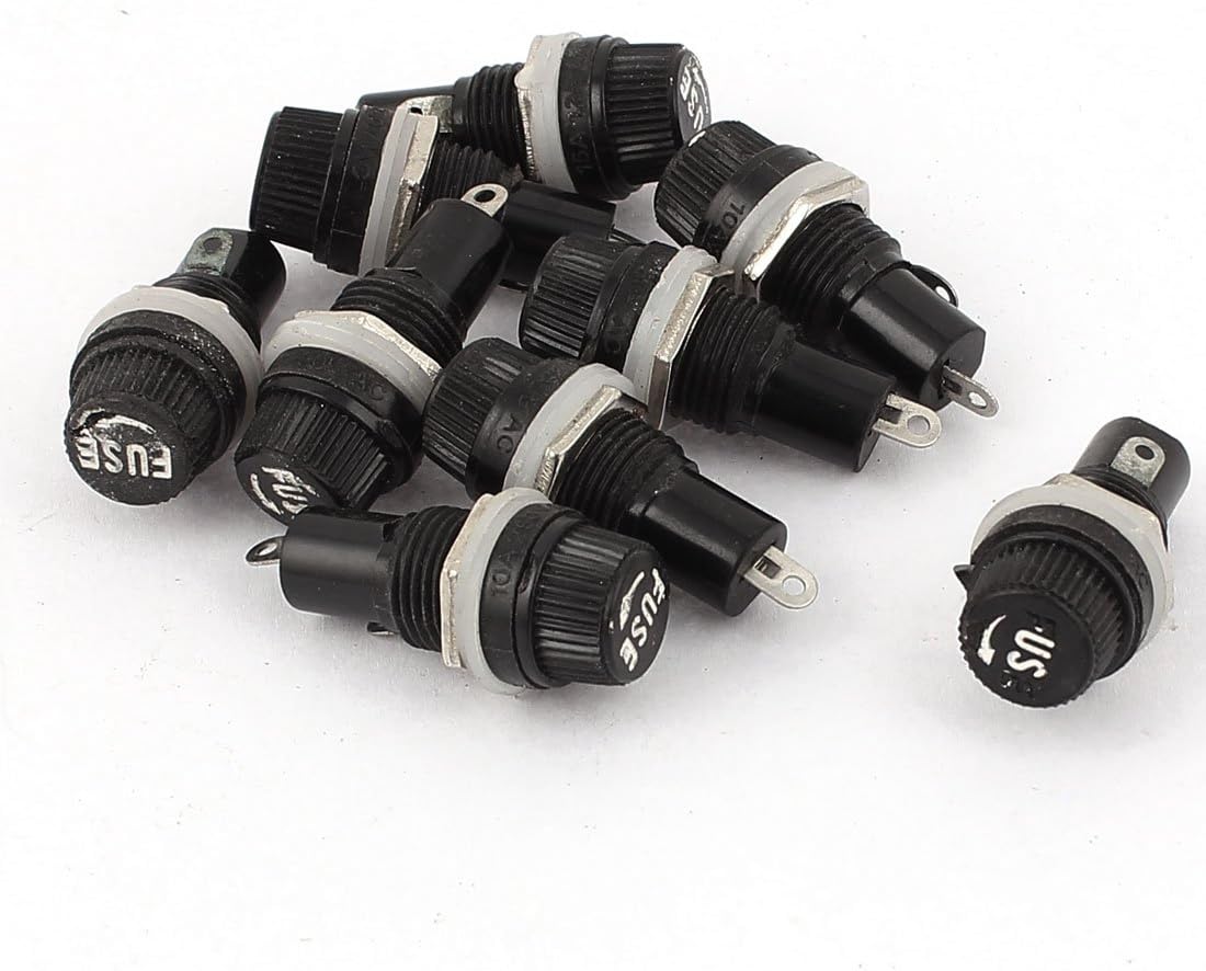 Aexit AC250V 10A/AC125V Fuse Blocks & Fuse Holders 15A Panel Mount ...