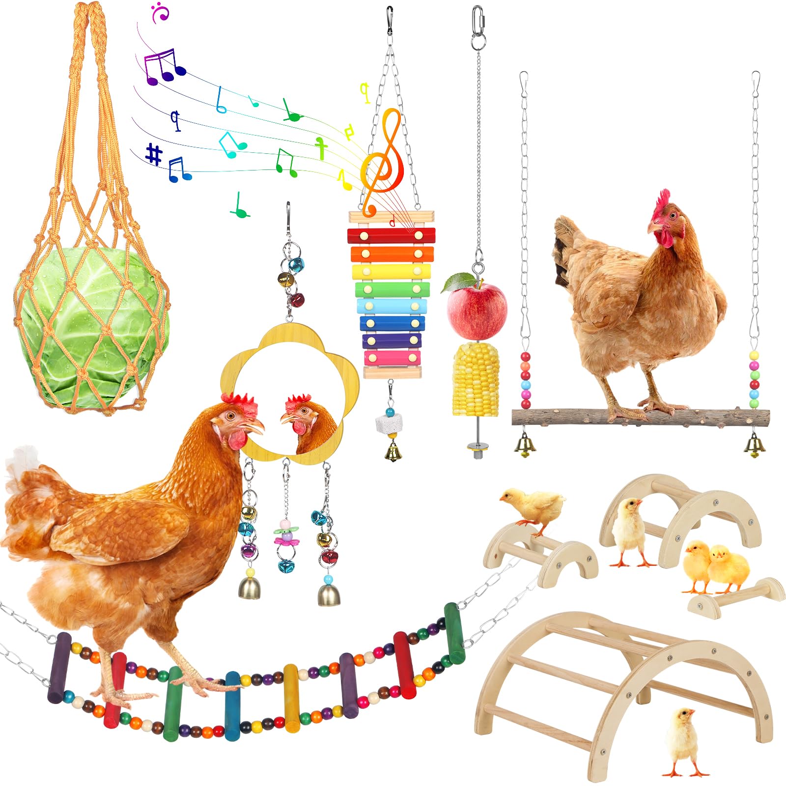 Snapklik.com : 10PCS Chicken Toys For Coop, Chicken Enrichment Toys ...