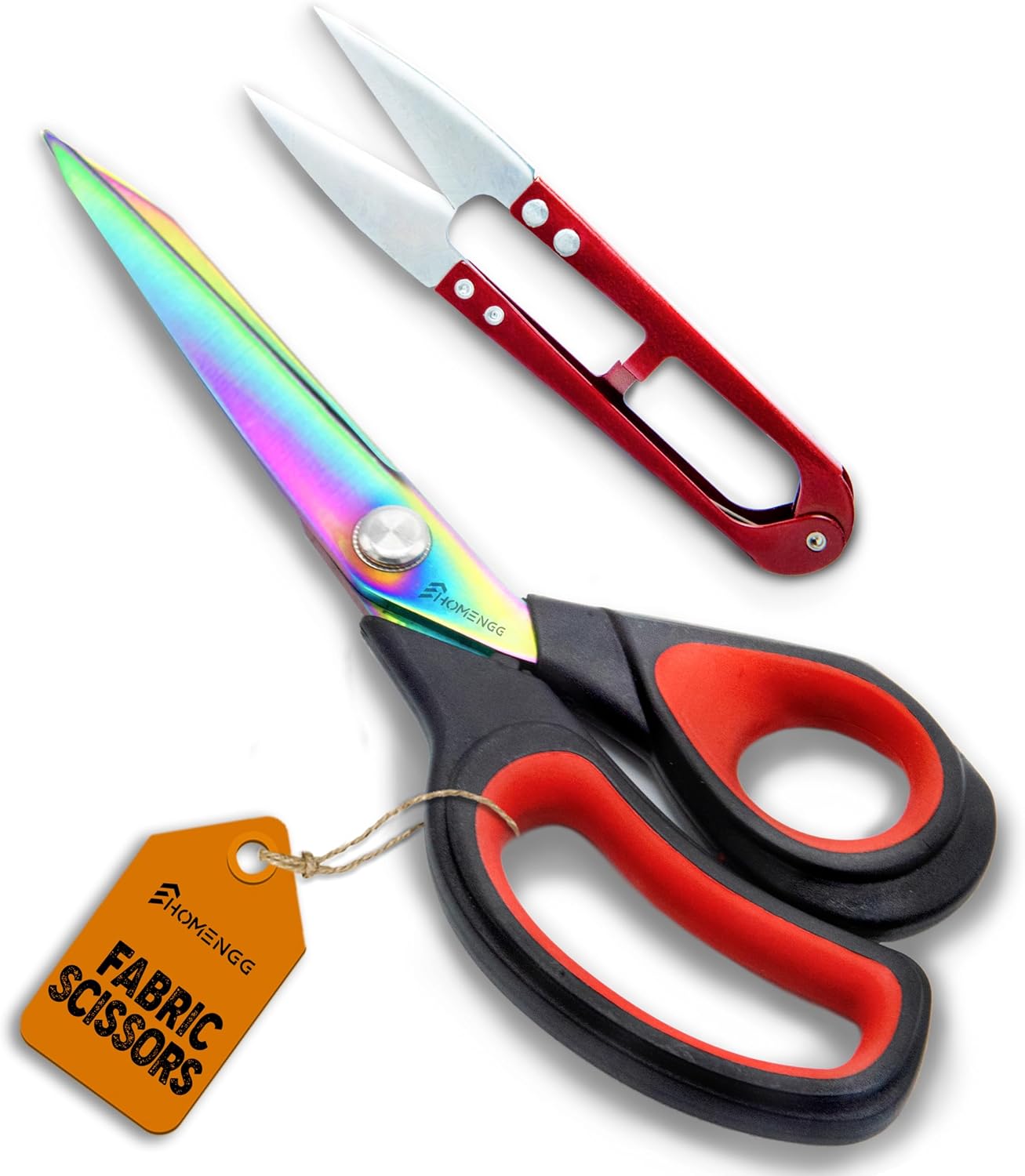Amazon.com: HOMENGG Fabric Scissors, 9.5 Inch Heavy Duty Titanium ...
