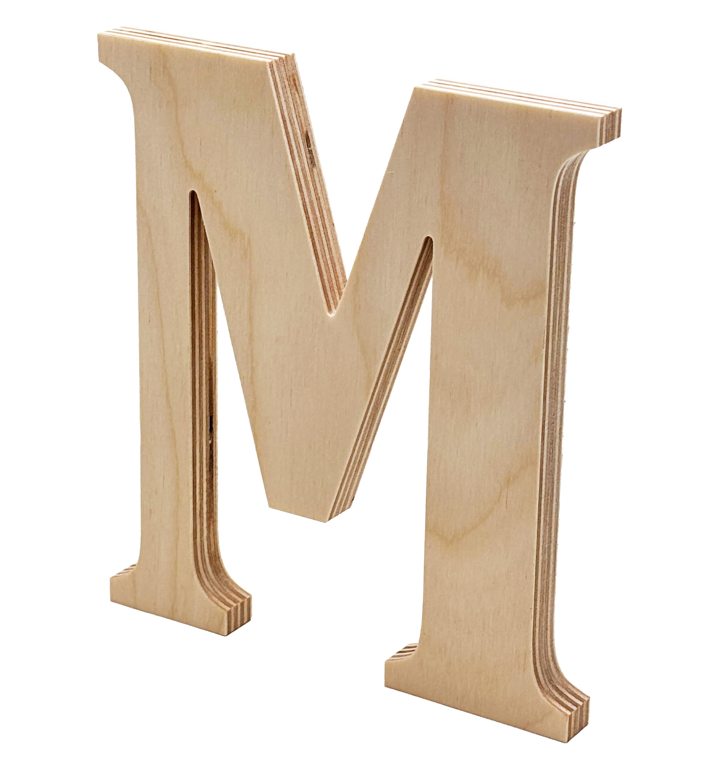 Amazon.com: 6 inch Wooden Letter M, 1/2 Inch Thick Unfinished Wood ...