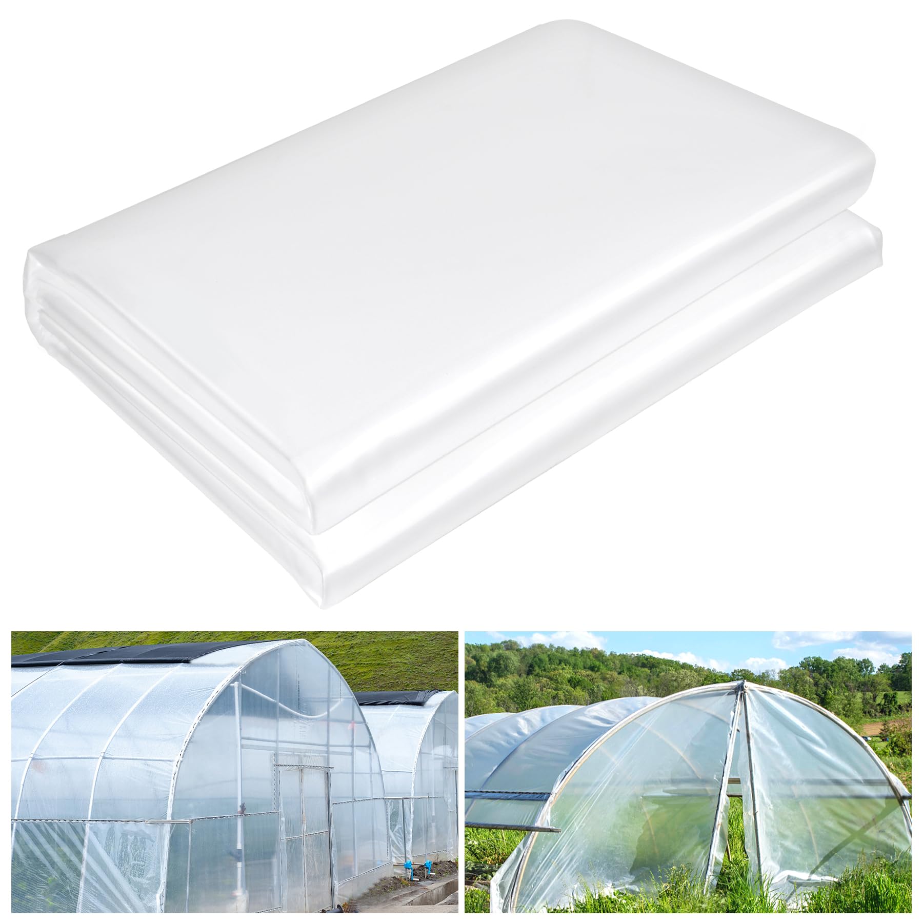 Amazon.com: 12 x 26 FT Clear Greenhouse Plastic Sheeting, 6 Mil ...