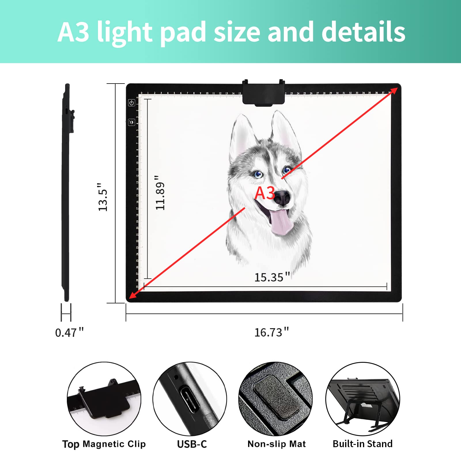 Cricut Light Pad Rechargeable A3 LED Light Box For Tracing, Acrylic ...