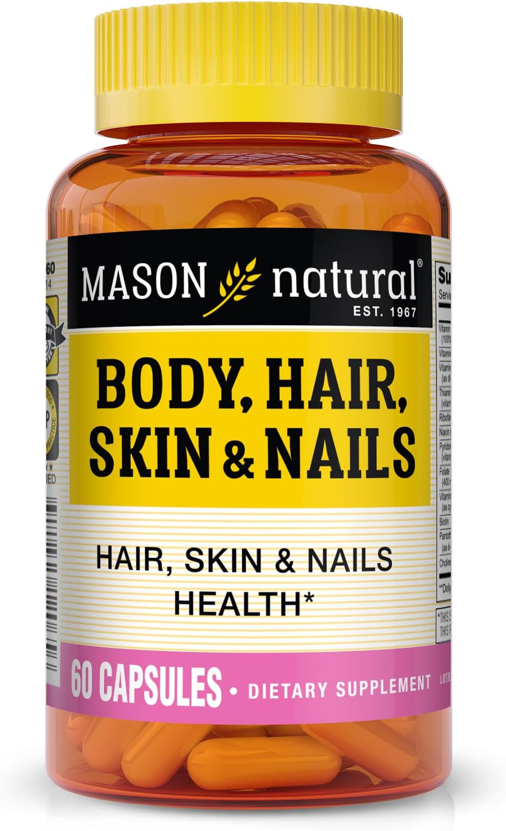Amazon.com: MASON NATURAL Body, Hair, Skin & Nails, with Vitamins A, C ...