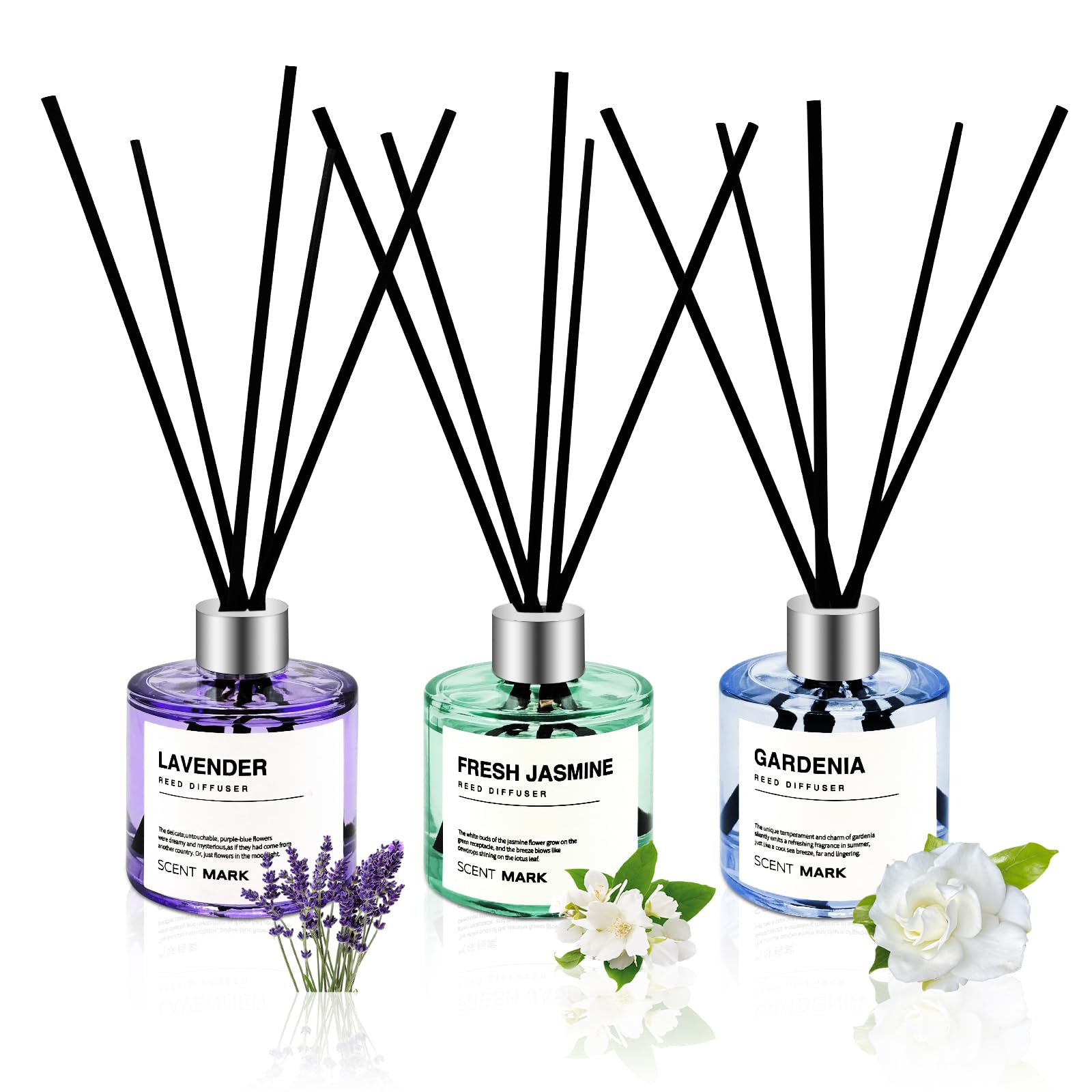 Amazon.com: POWSHELF Reed Diffuser Set of 3 Pack,50ML Lavender Jasmine ...