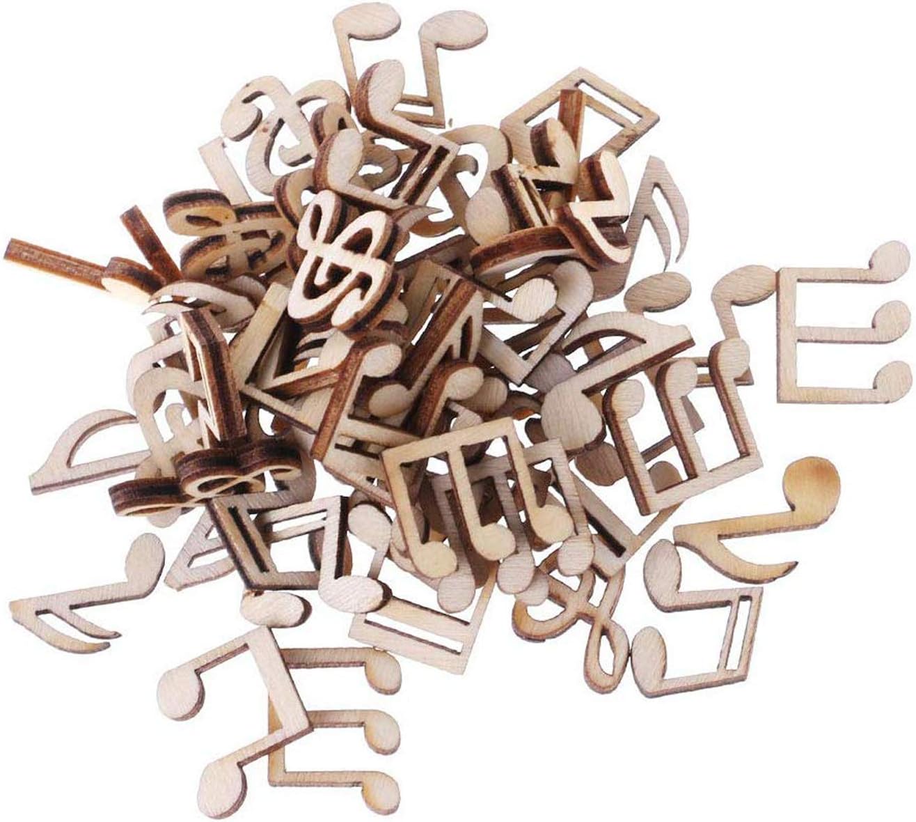 Pack of 30 Wooden Assorted Music Notes Flat Shapes - Size 20mm Tall ...