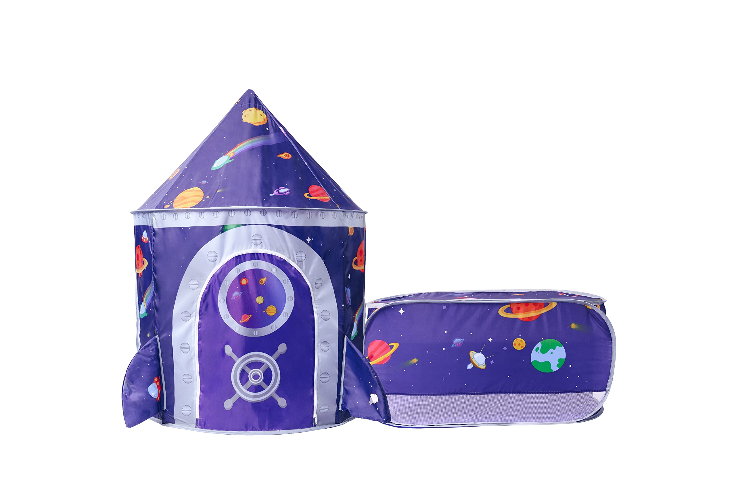 TTLOJ 3pc Rocket Ship Boys Tent, Outer Space Kids Play Tent, Crawl ...