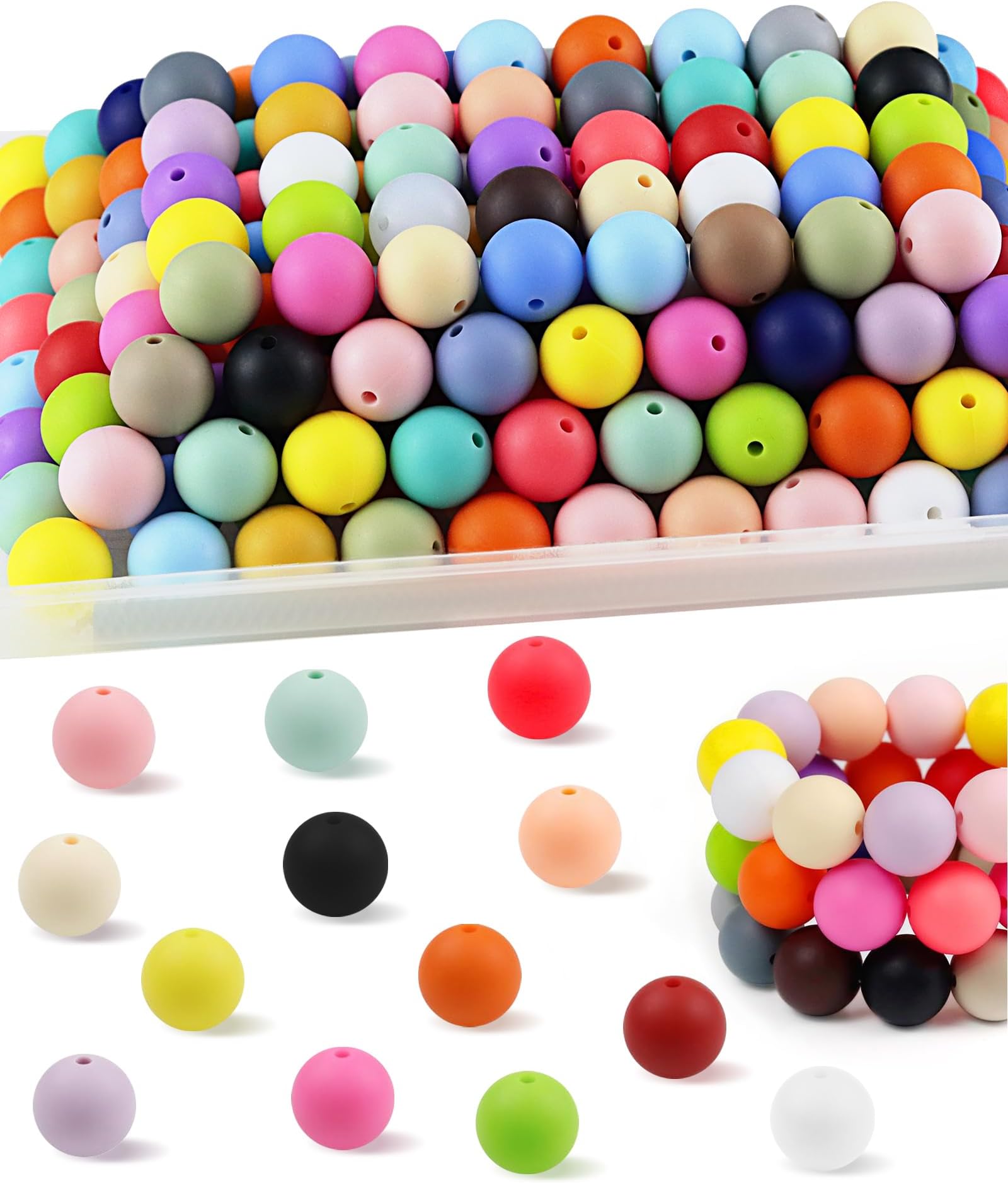 Amazon.com: Zeyune 40 Pcs Silicone Focal Beads for Pens Keychain Making ...