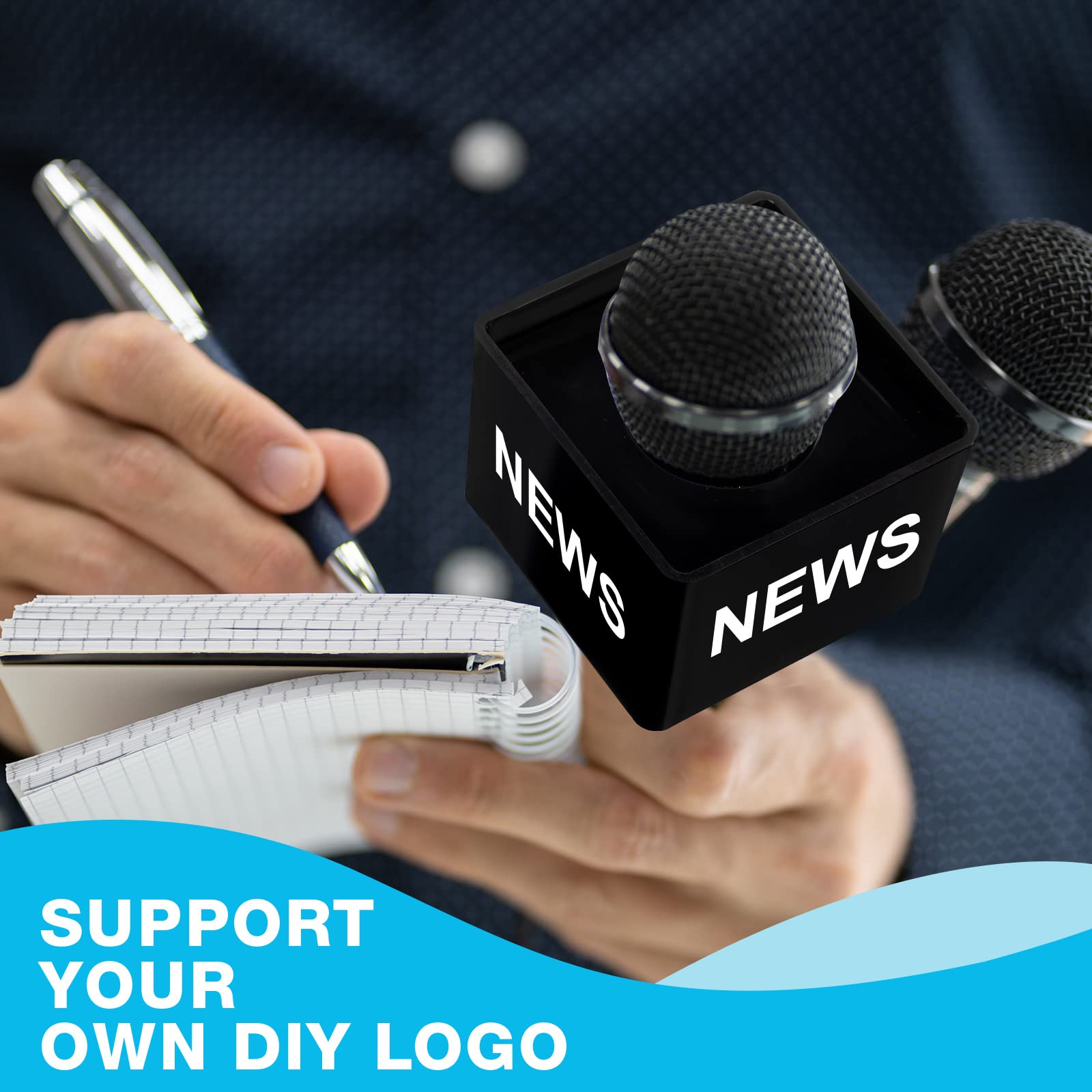 Snapklik.com : 10 Pcs Microphone Flag Station Portable Square Cube ABS ...