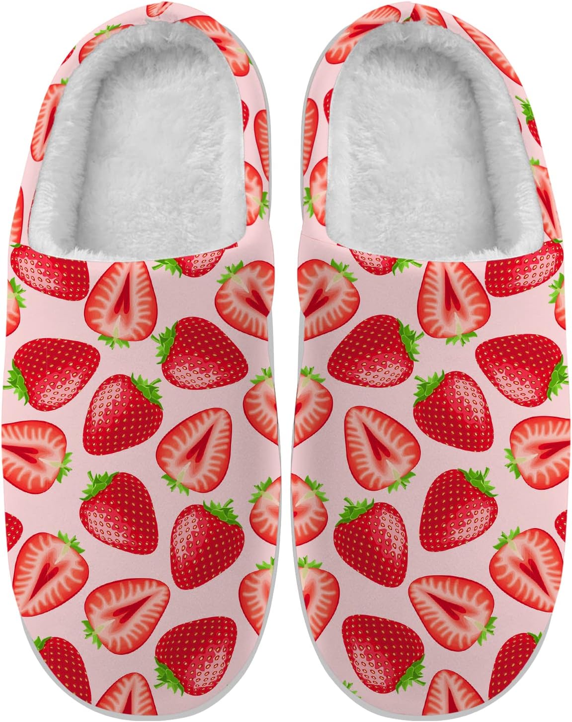 Amazon.com | ocmogic Strawberry Slippers for Women Men Flower Red Fruit ...