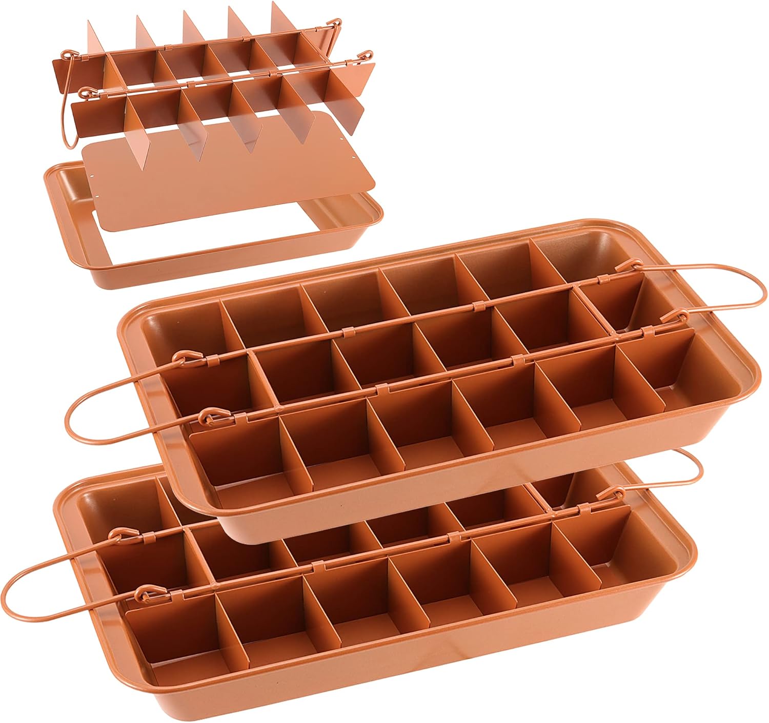 Amazon.com: ZOENHOU 2 PCS 12 x 8 x 2 Inch 18 Lattice Nonstick Edge ...