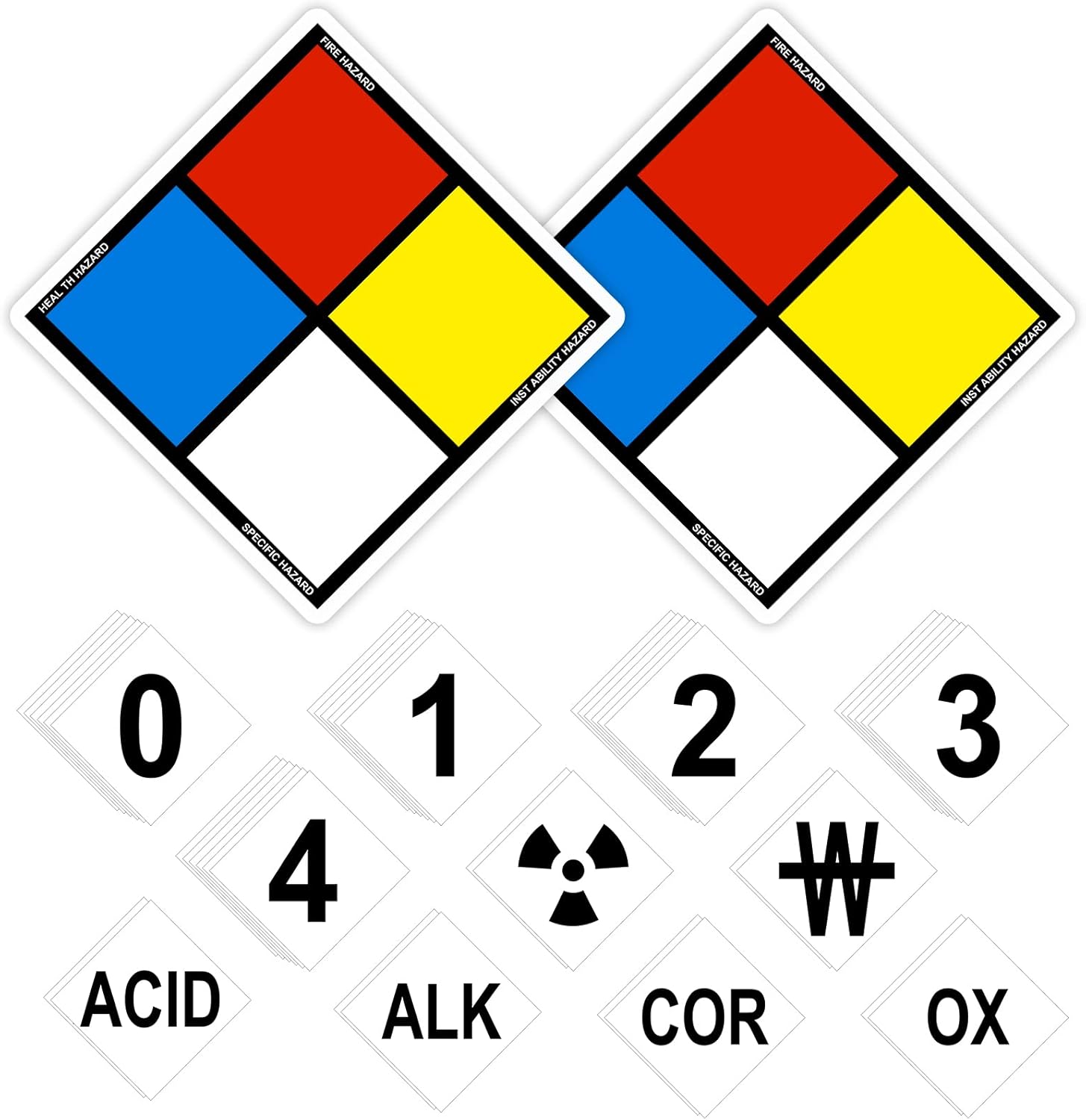 Amazon.com: NFPA Adhesive Label Kit 6 Inch Hazardous Diamond Label ...