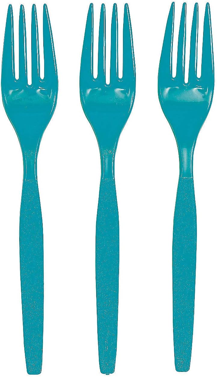 Amazon.com: Elegant Caribbean Blue Plastic Fork (Pack Of 20) - Eco ...