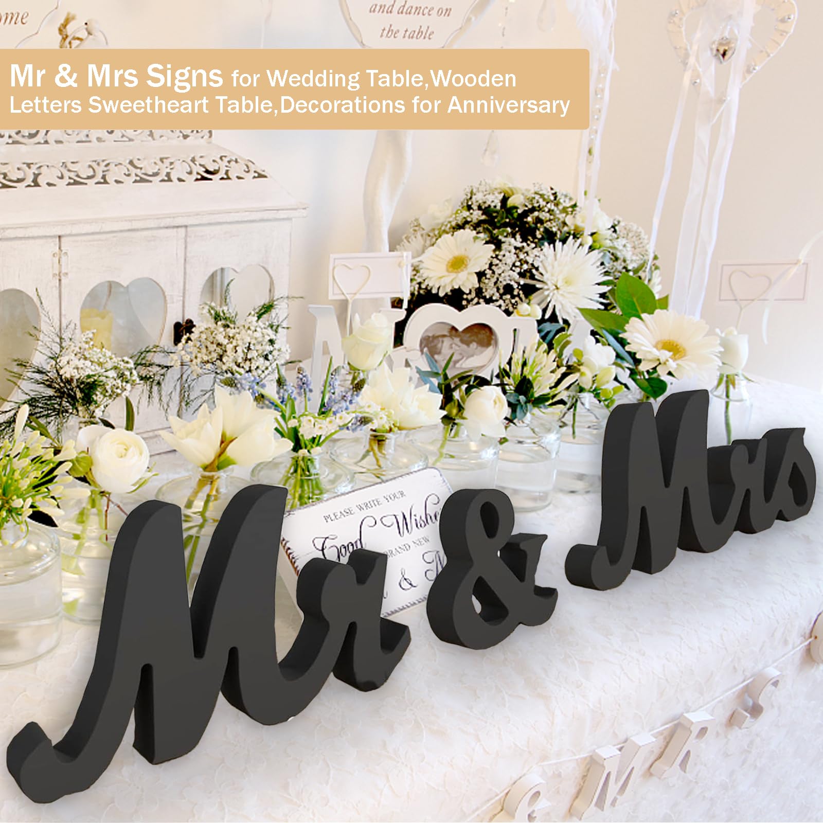 Table Signs Wedding Rustic Wood And Golden Top Table Mr Mrs Signs With