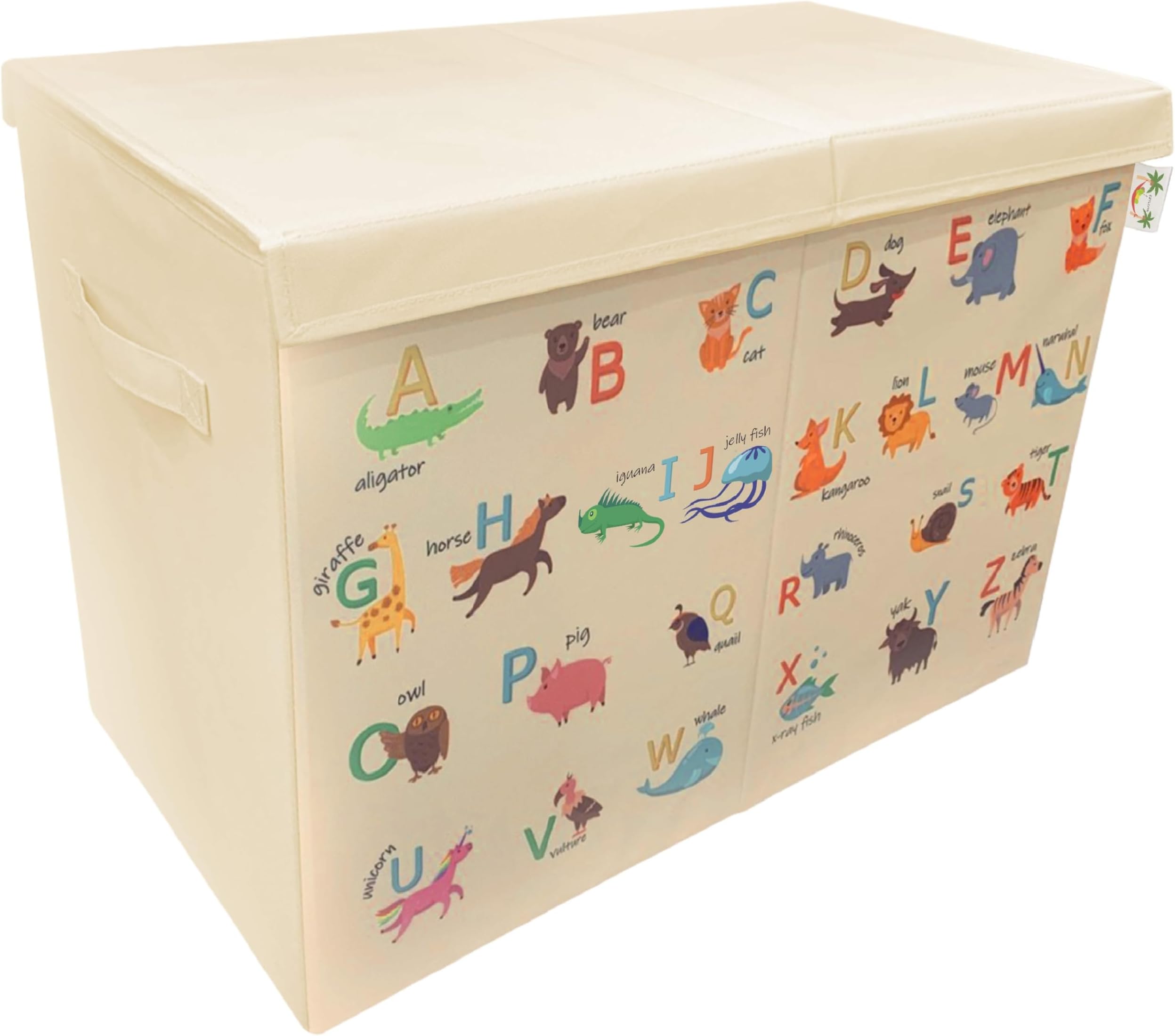 Ezylivin Large Toy Storage Box with Lid - Sturdy, Foldable, Space ...