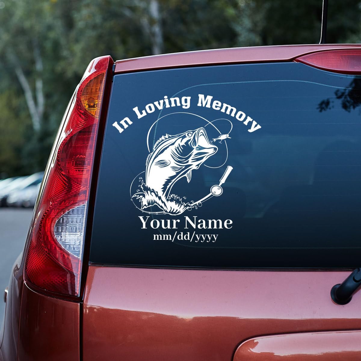 Amazon.com: Gerbera Prints Fishing in Loving Memory Custom Vinyl ...
