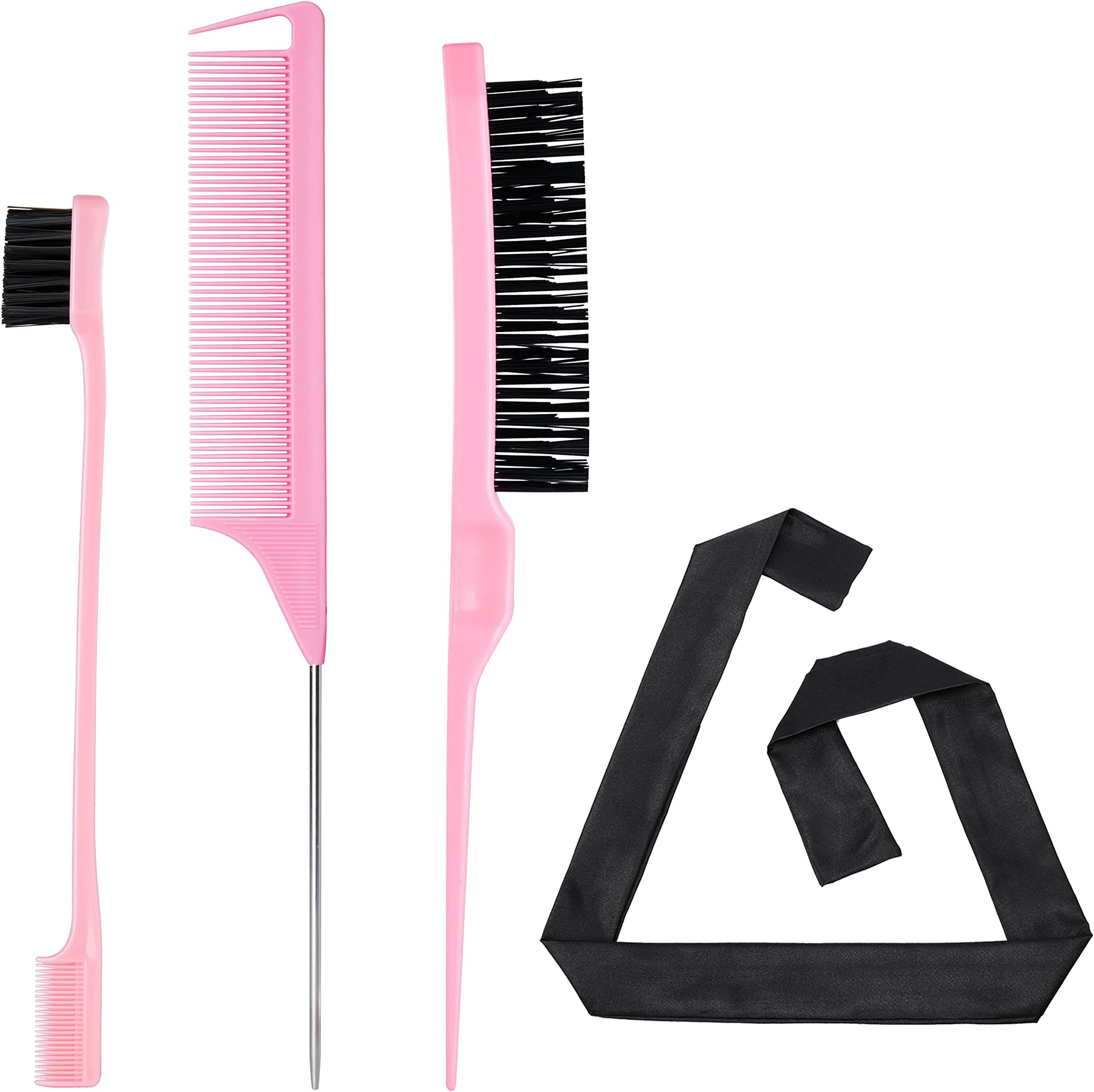 Amazon.com : 5 Pieces Hair Styling Comb Set Black - Edge Control Brush ...