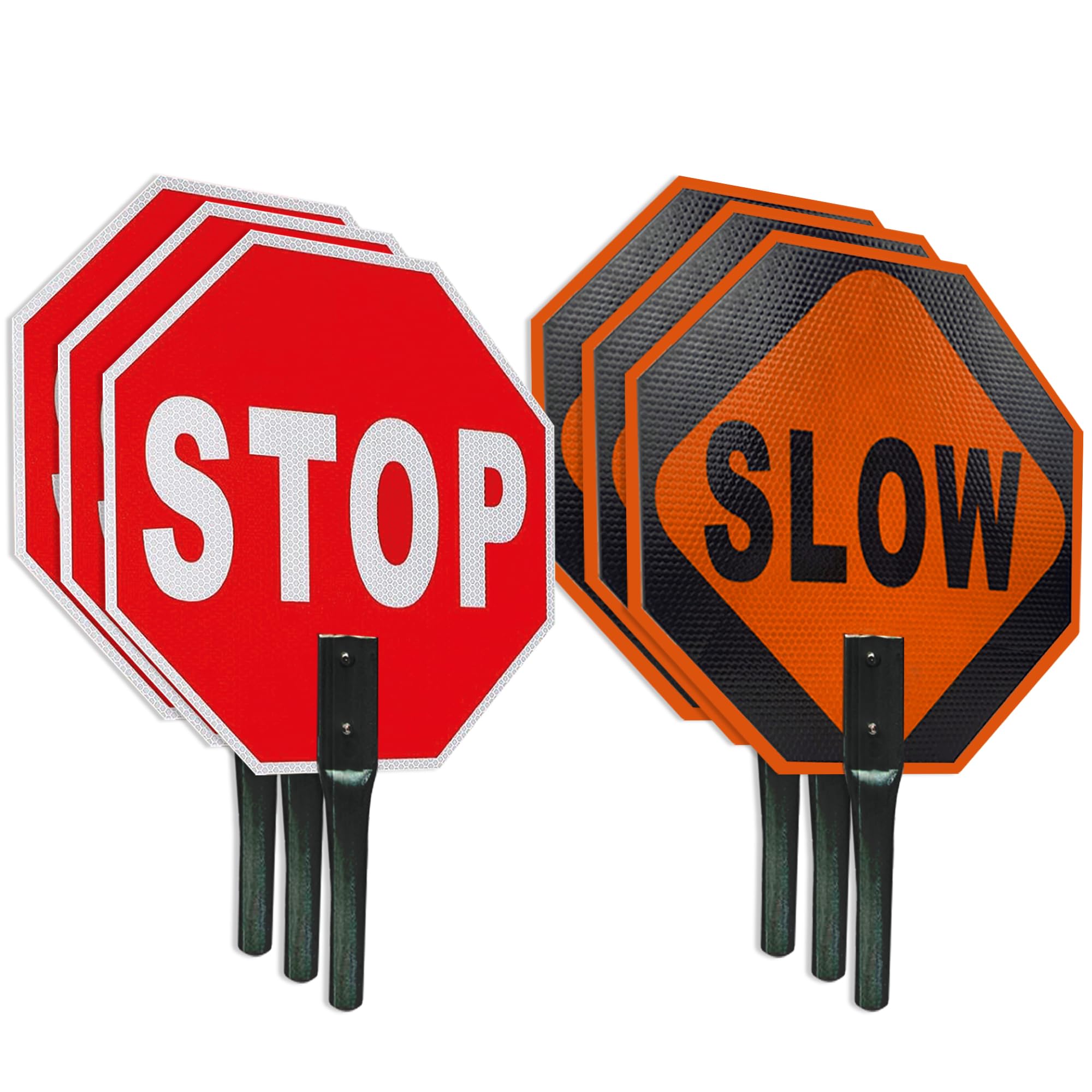 Amazon.com: (3 Pack) Handheld Stop Slow Sign with Metal Handle - 18" x ...