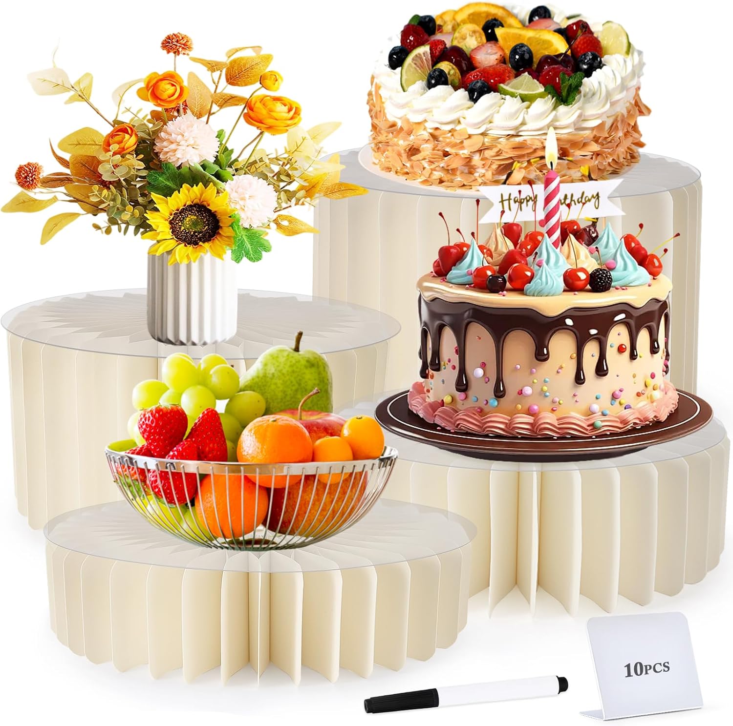 Amazon.com: Buffet Risers, 11.8in Large Foldable Display Stand Food ...