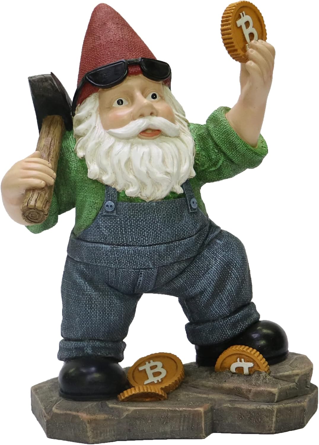 Amazon.com: Nature's Mark 9.25" H Mining Garden Gnome Mining Bitcoin ...