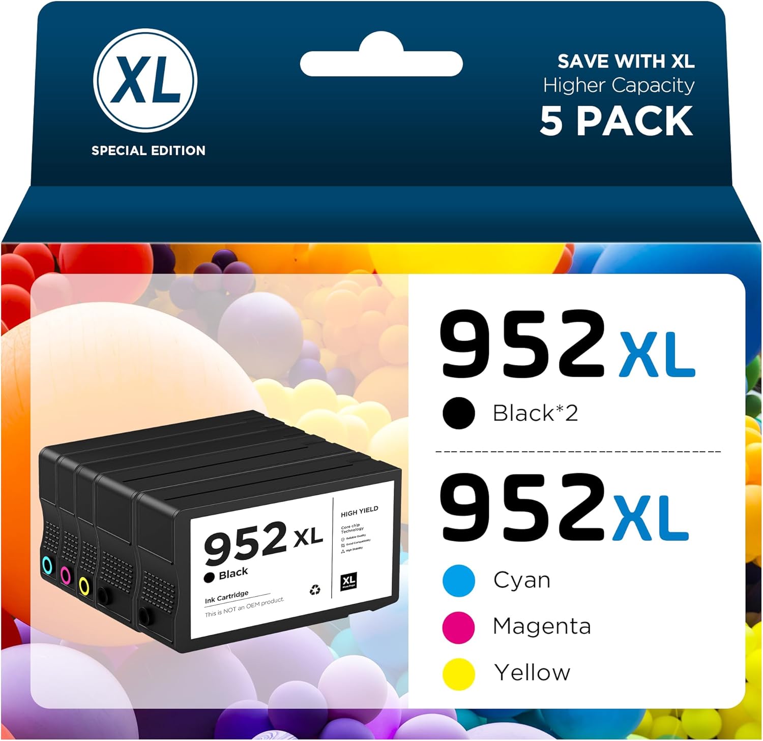 Amazon.com: 952XL Combo Pack (5-Pack) Compatible with HP 952 XL 952XL ...