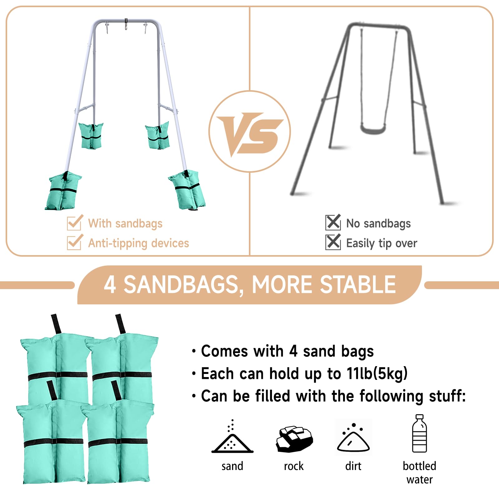 Snapklik.com : Swing Stand For Kids,Baby Swing Frame, Toddler A-Frame ...