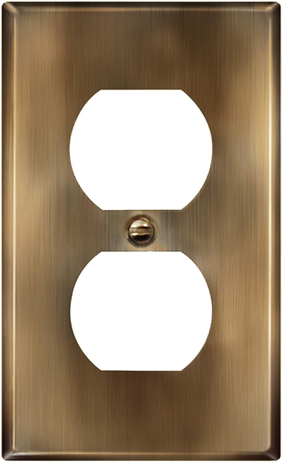 ENERLITES Duplex Receptacle Metal Wall Plate, Stainless Steel, Outlet ...