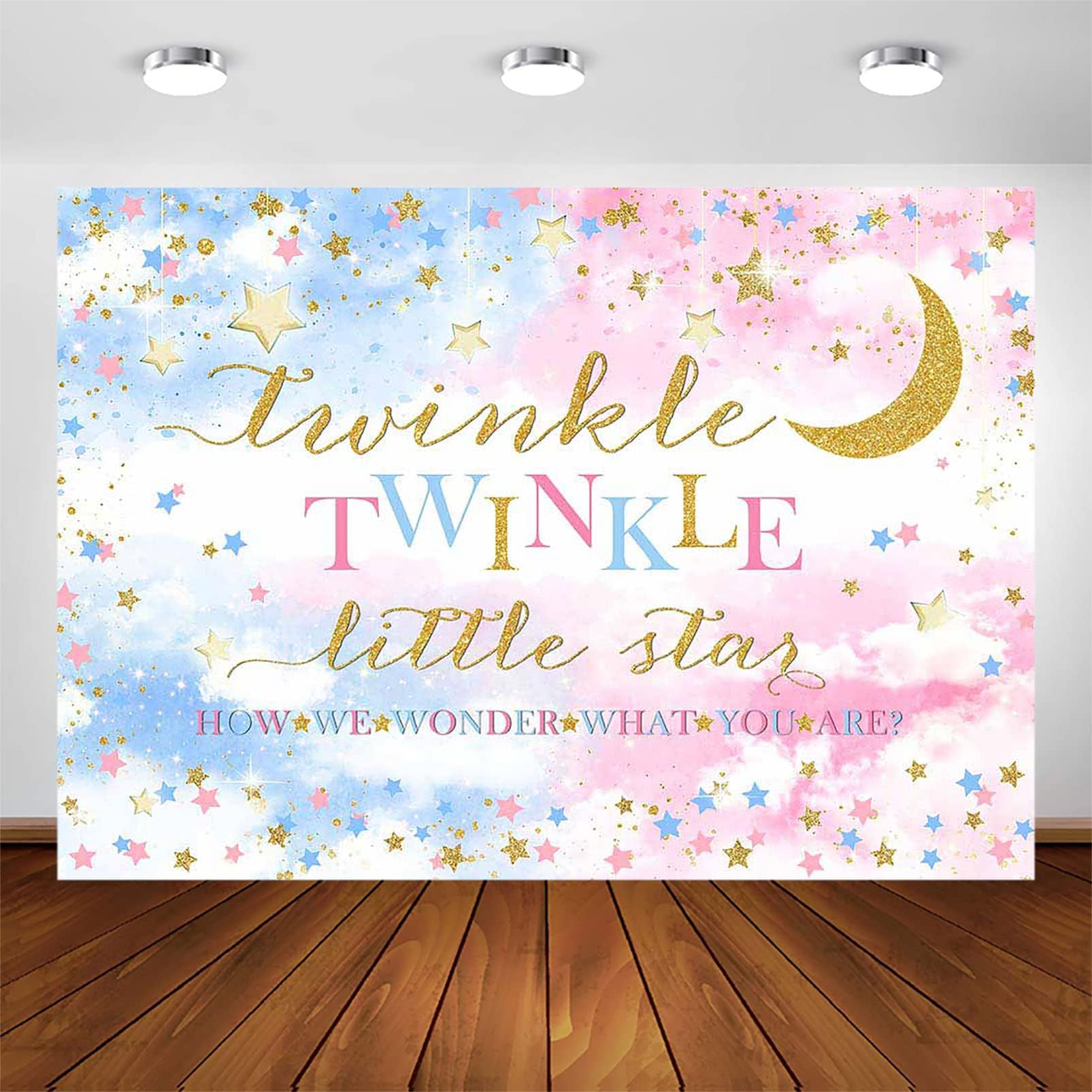 Amazon.com : Avezano Twinkle Twinkle Little Star Gender Reveal Backdrop ...