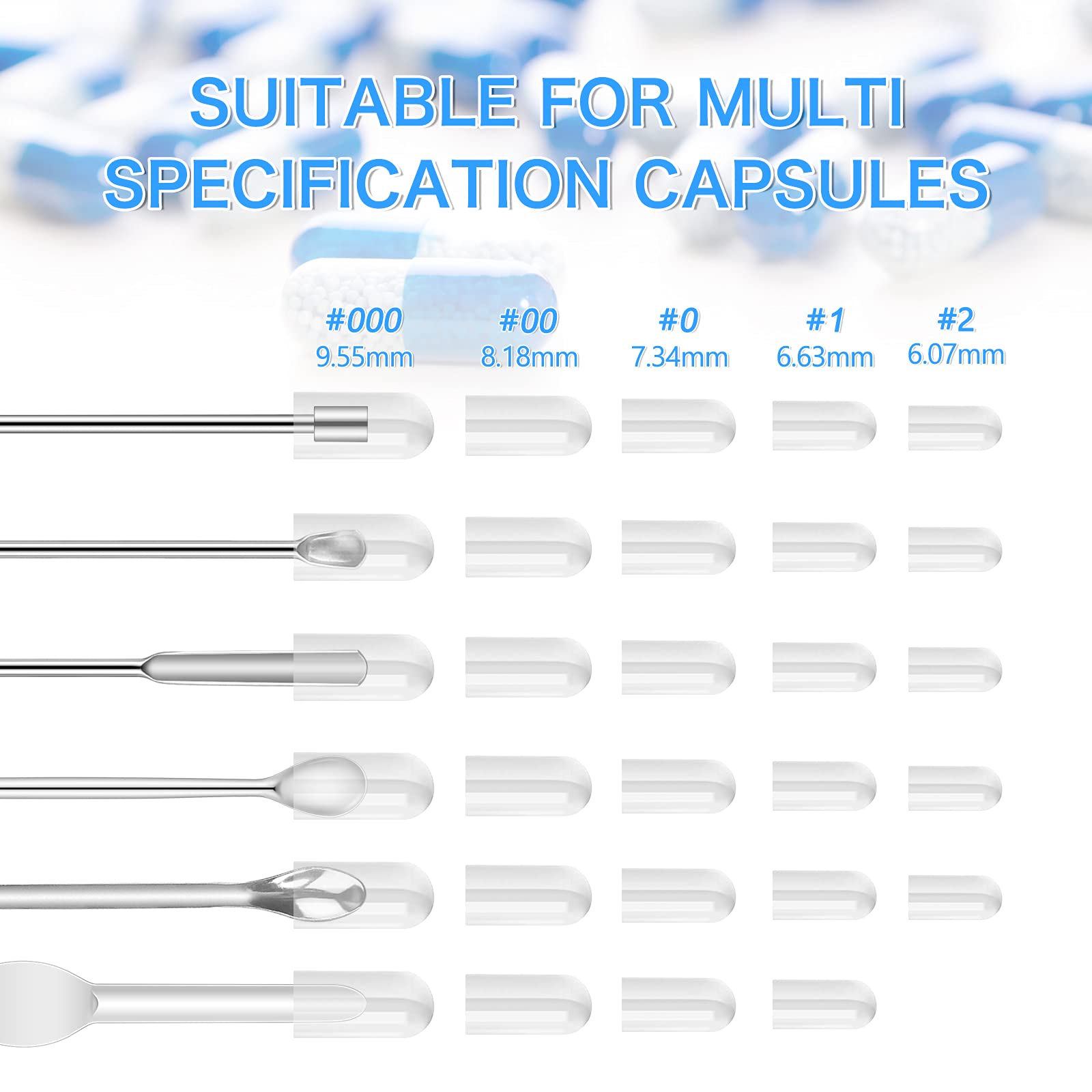 Dreamtop 8 Pcs Stainless Steel Lab Spatula Micro Scoop Set Capsule ...