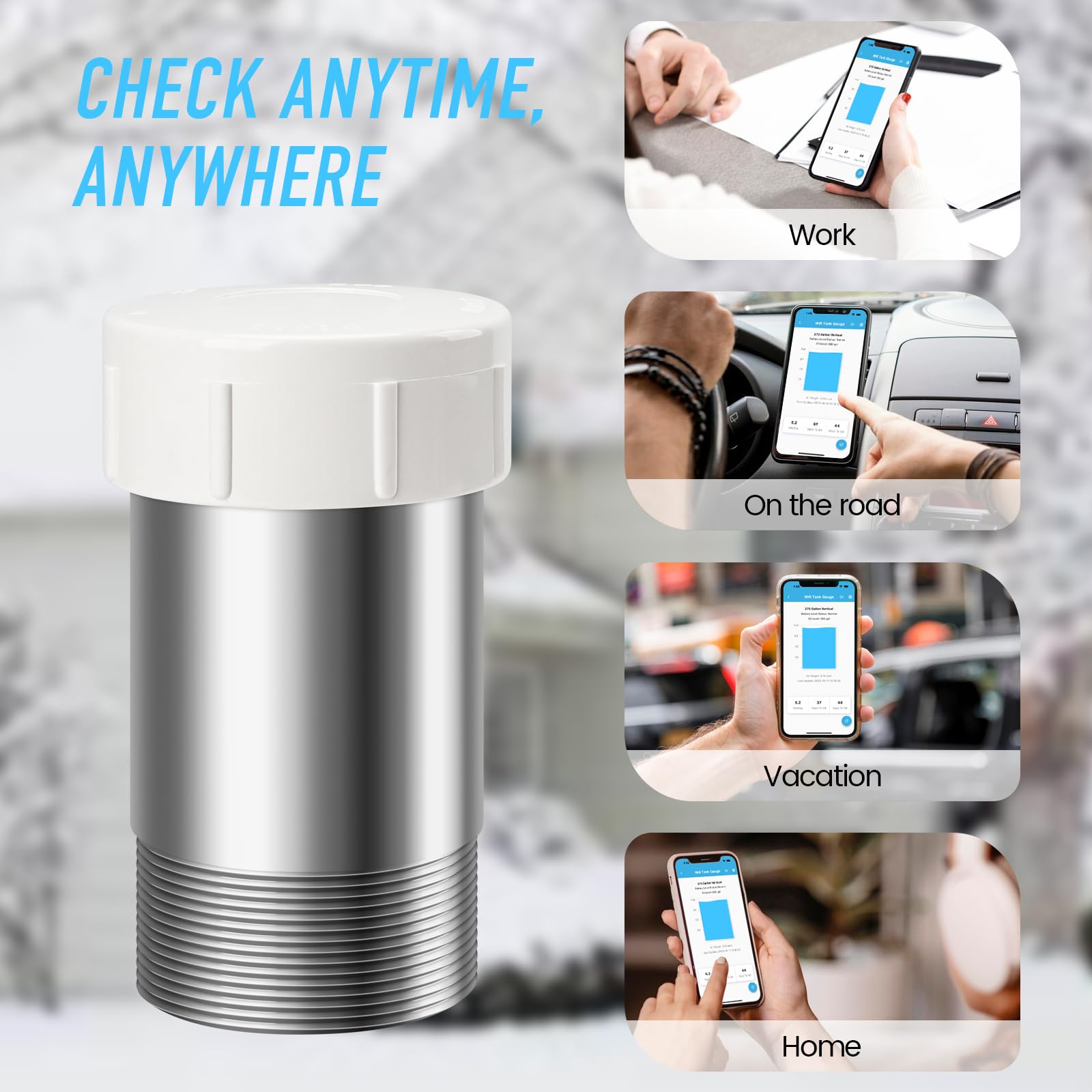 Snapklik.com : Smart Oil Gauge, Zuomeng Wi-Fi Heating Oil Tank Gauge
