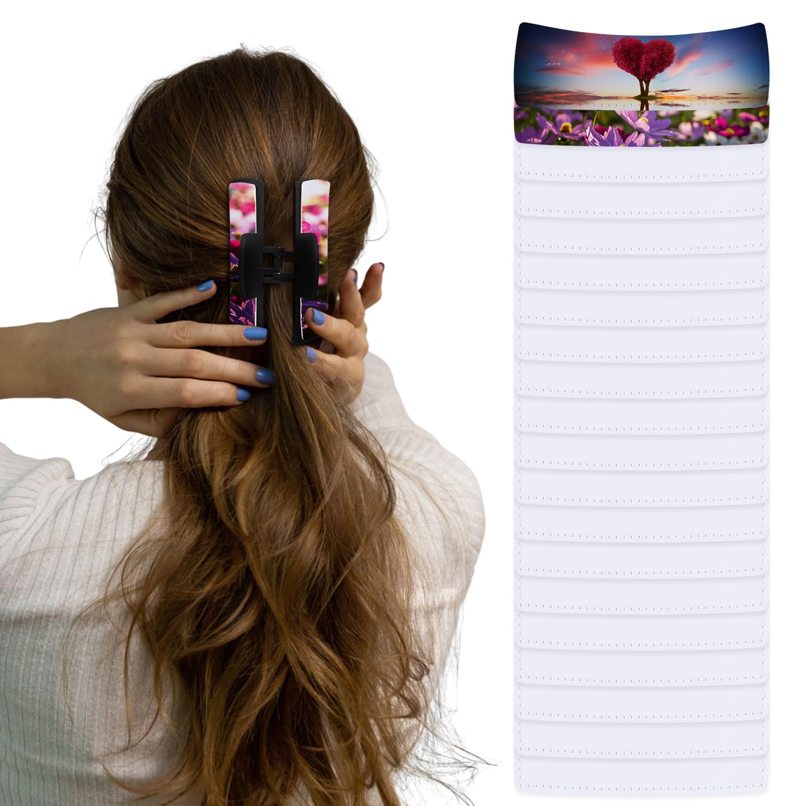 Amazon.com: Guiqulai 20 Pack Hair Claw Clips Cover Sublimation Blanks ...