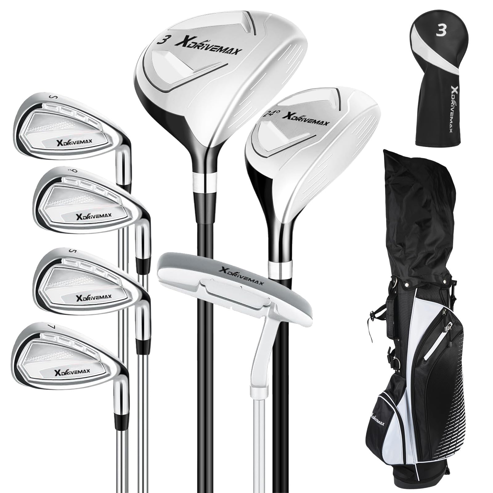 Snapklik.com : 8 Pieces Complete Golf Club Set For Men Left Or Right ...