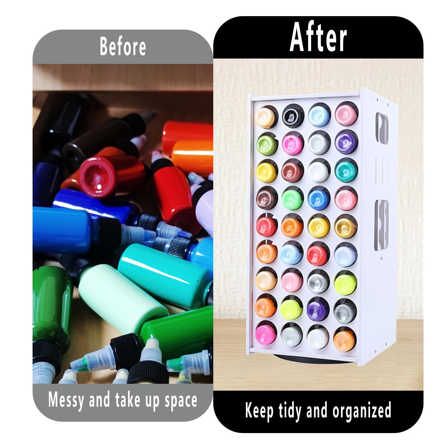 Snapklik.com : Craft Paint Storage Organizer Rack, 72 Holes Spining ...